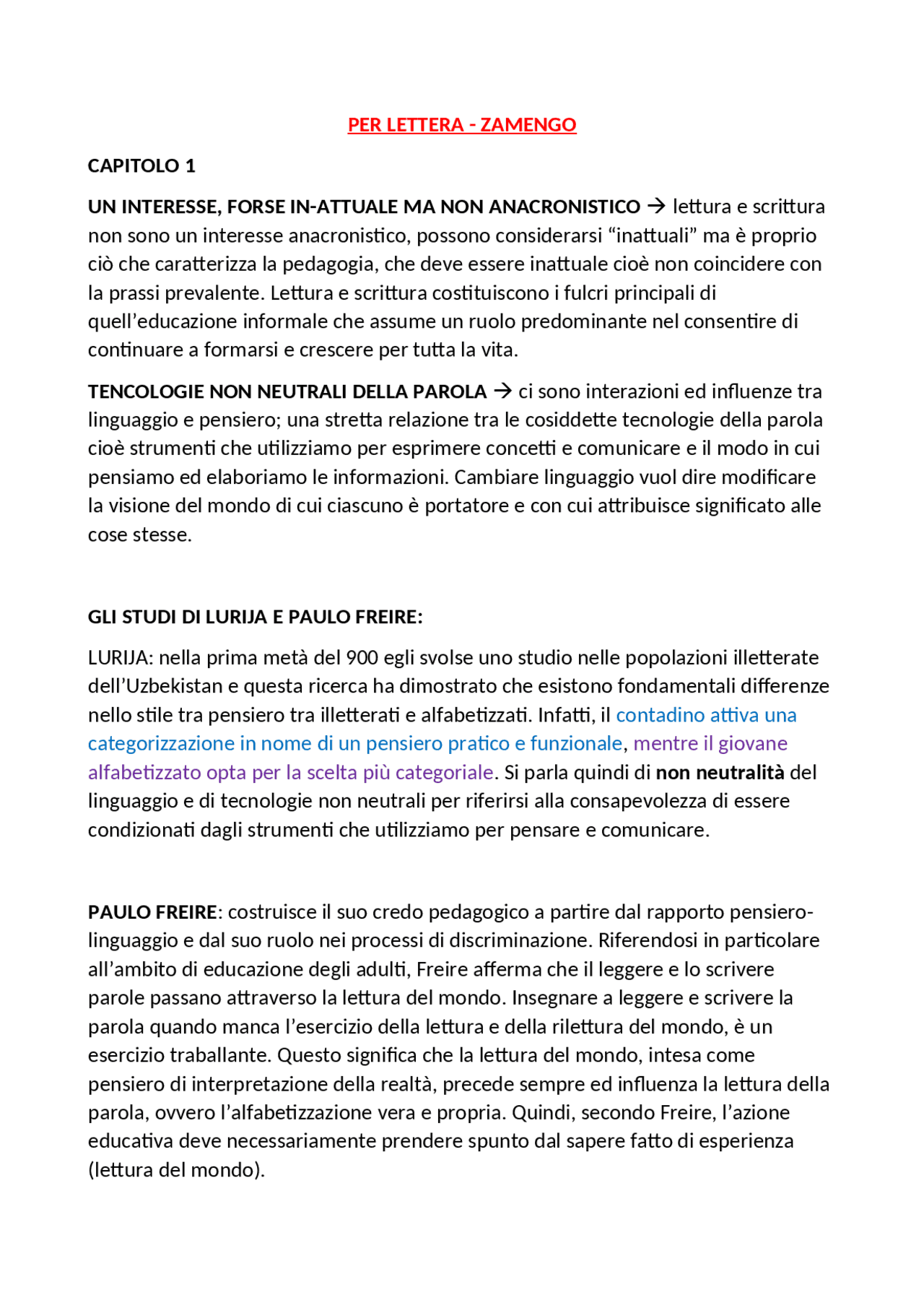 Per Lettera Federico Zamengo Docsity