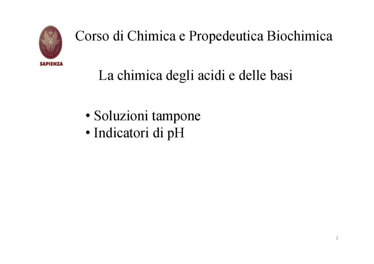 La chimica degli acidi e delle basi - Docsity