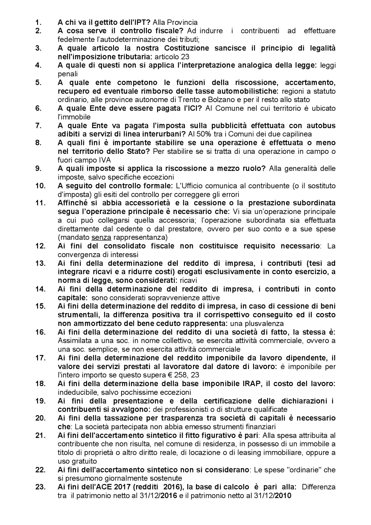 ESAME DIRITTO TRIBUTARIO - Docsity