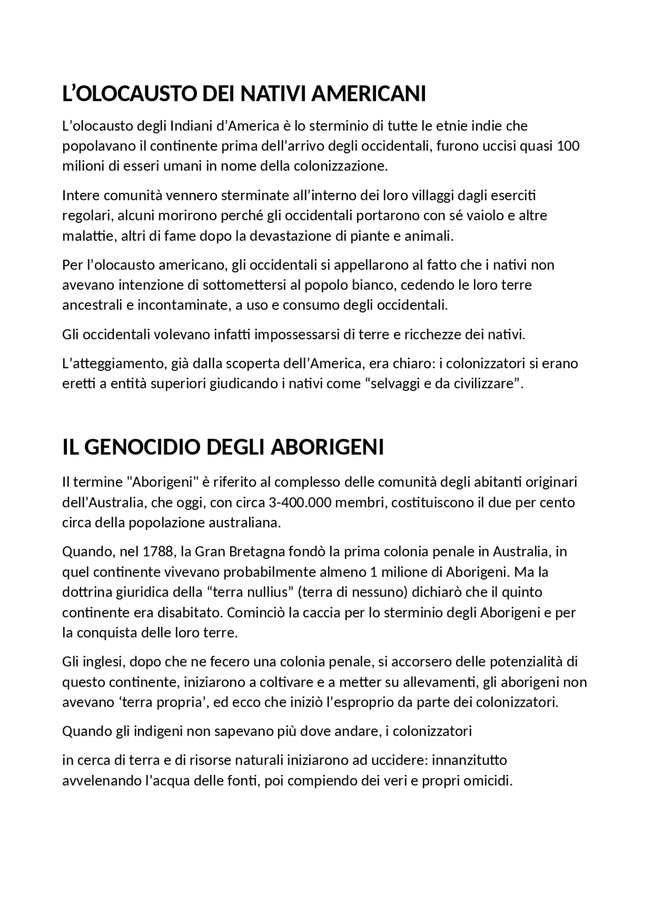 Ricerca su alcuni dei genocidi più grandi della storia - Docsity