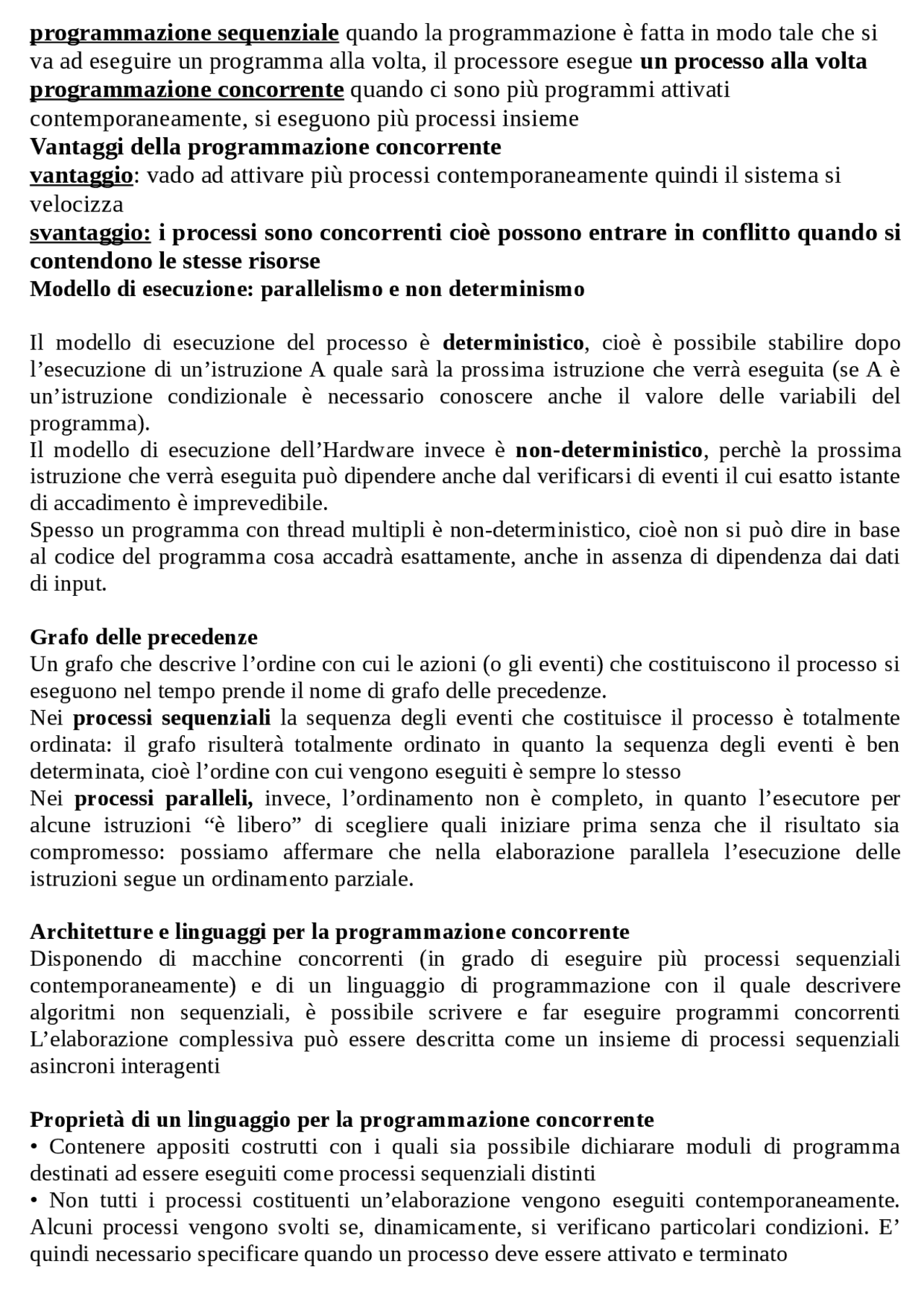Programmazione concorrente - Docsity