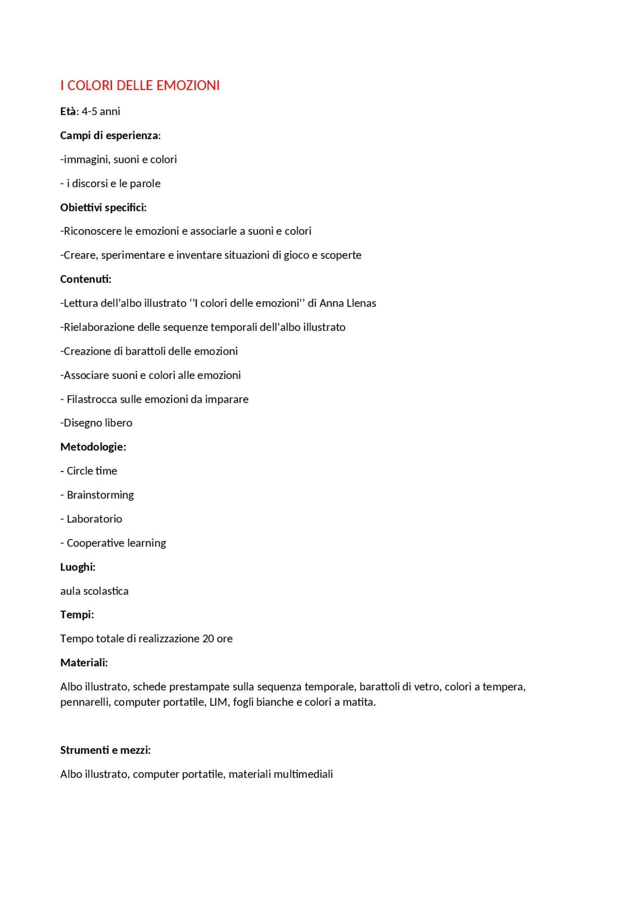 Unita Didattica Di Apprendimento Docsity
