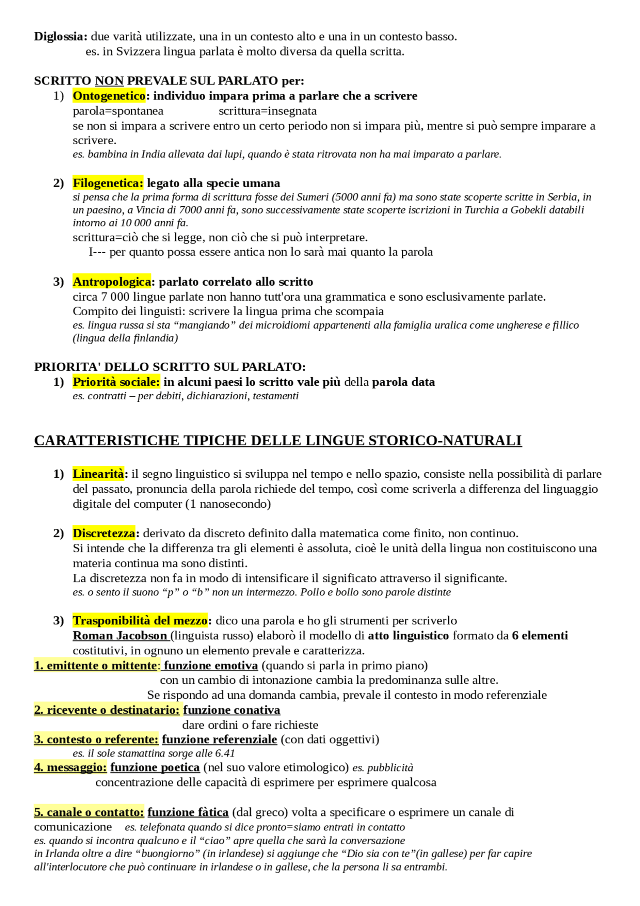 Linguistica Di Base A Docsity