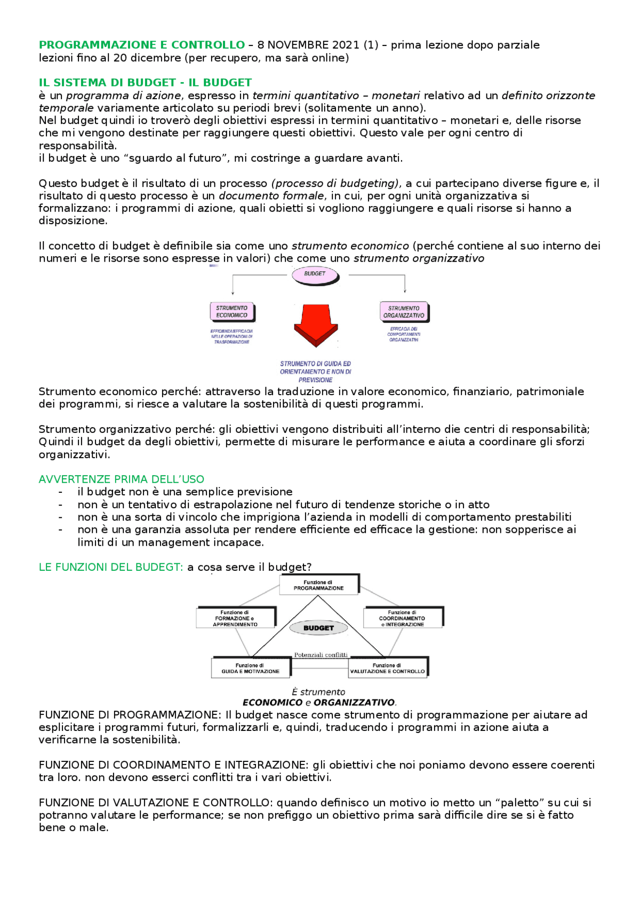 PROGRAMMAZIONE E CONTROLLO 2 - Docsity