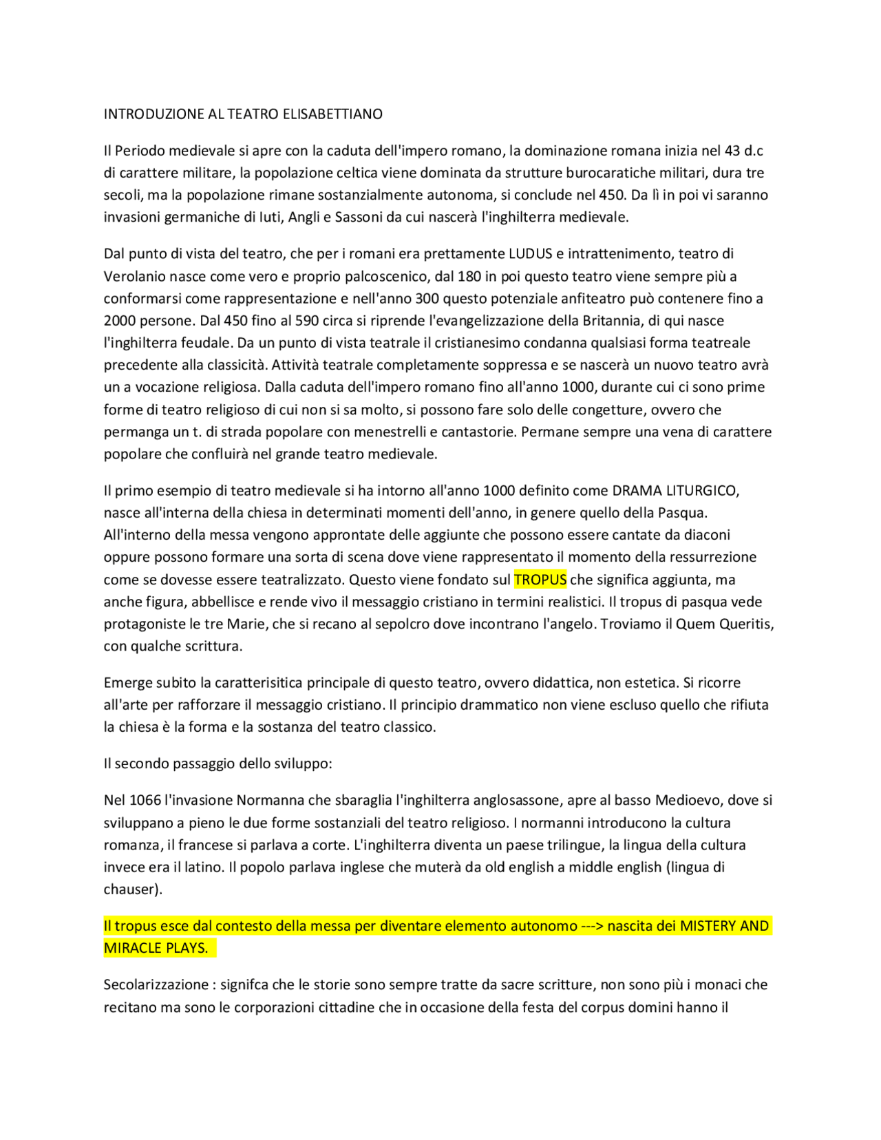 Appunti Di Letteratura Inglese Docsity