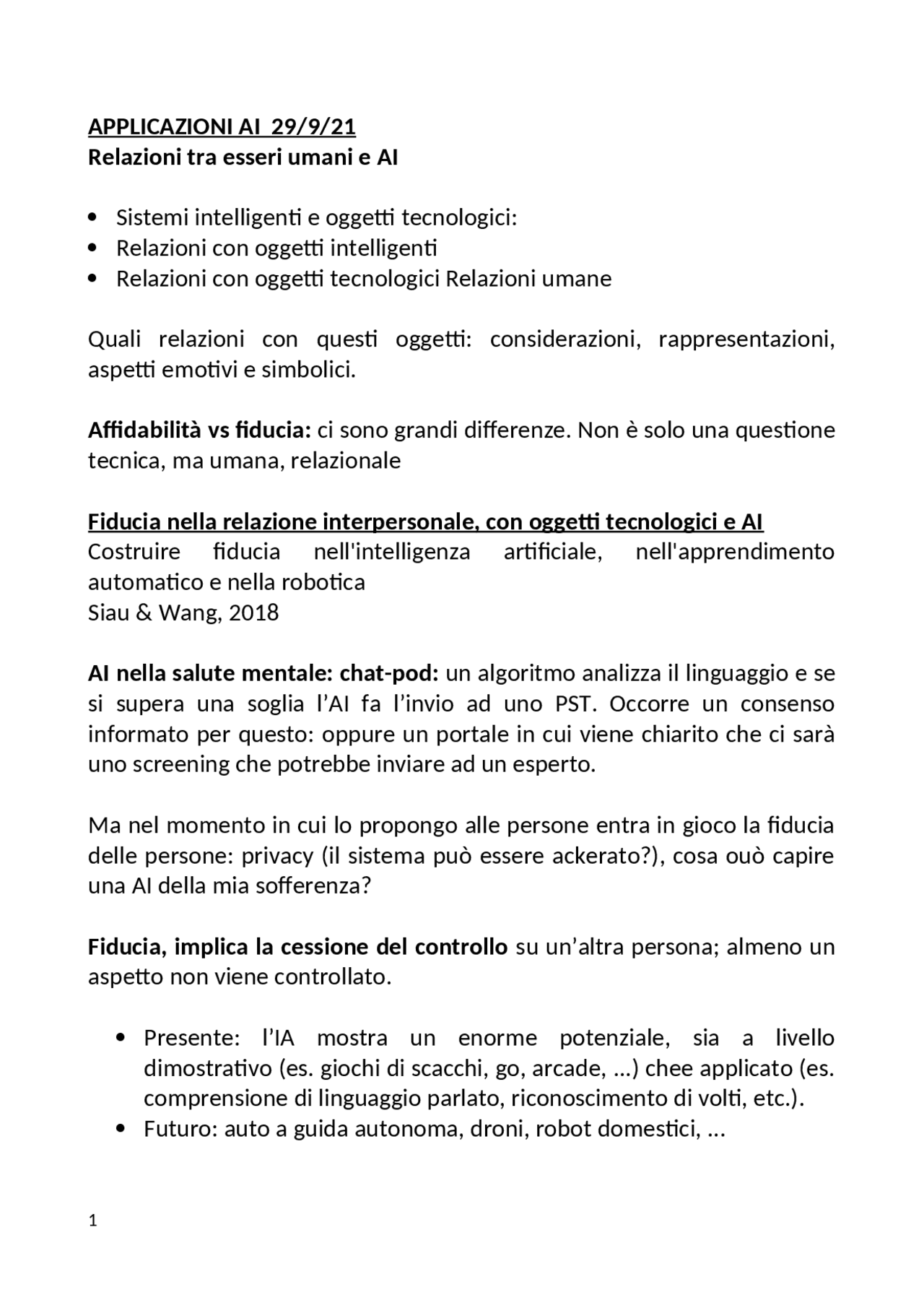 APPUNTI AI APPLICAZIONI - Docsity