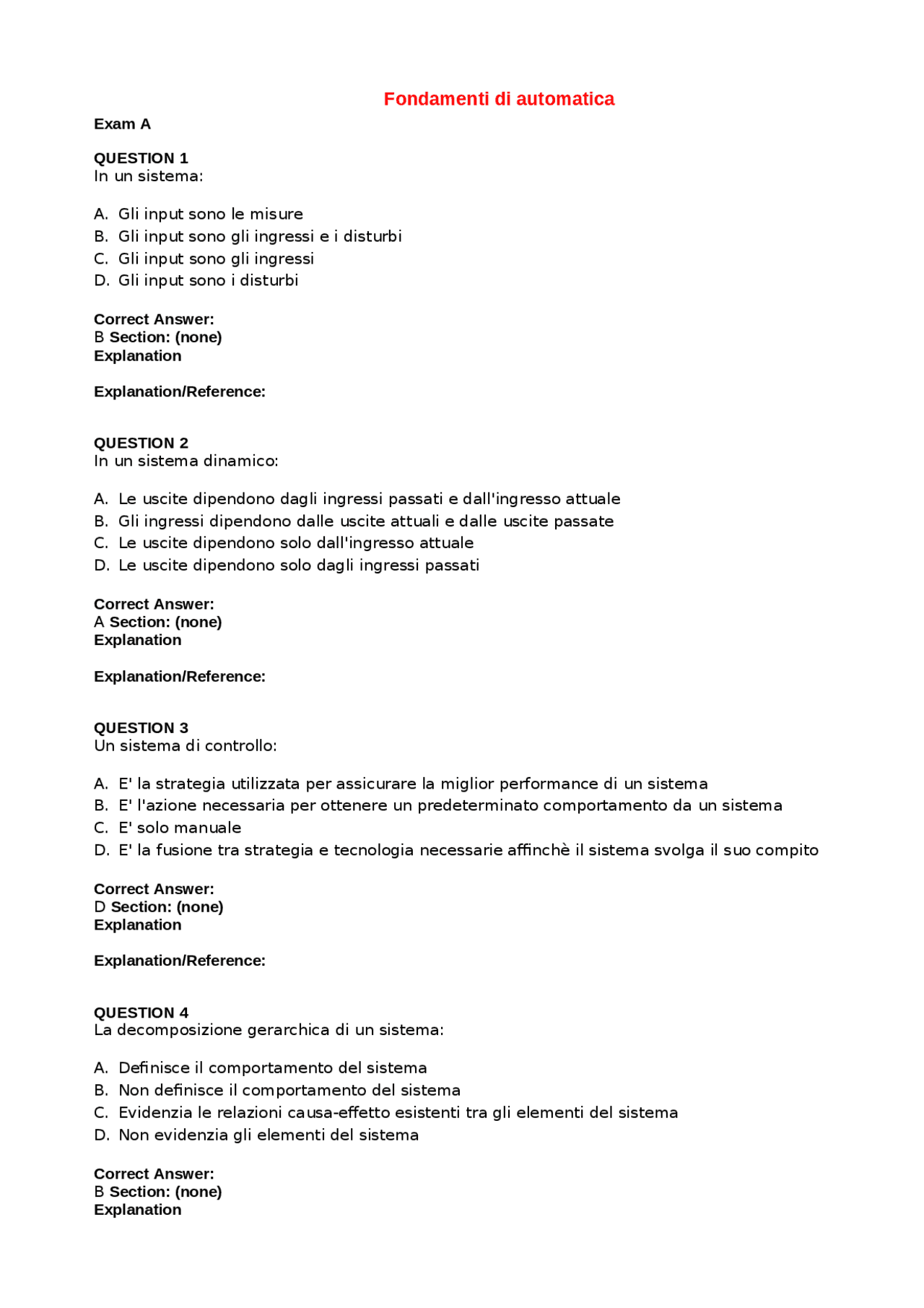 Fondamenti Di Automatica Agg A Gennaio Ingegneria Informatica L 8