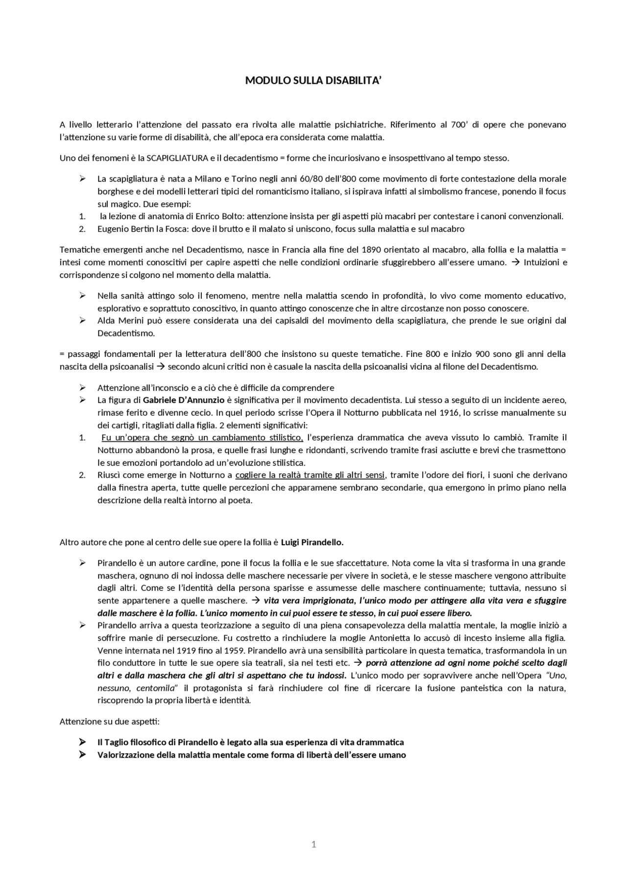 Modulo Iii Sulla Disabilità Docsity
