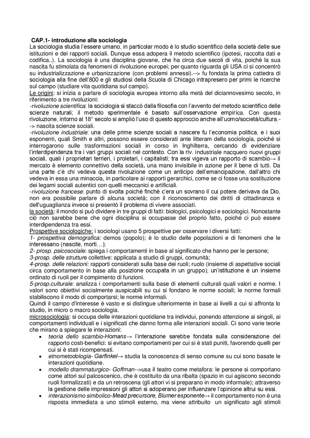 Manuale Di Sociologia Docsity