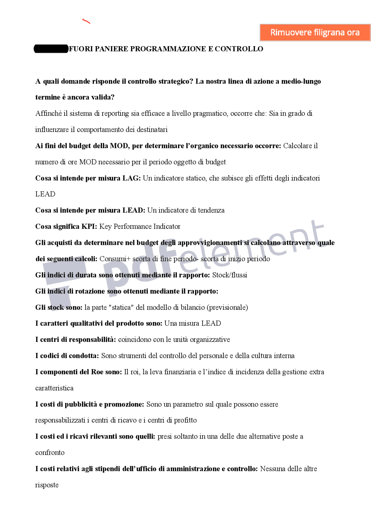 Fuori Paniere Ecampus 2022 Programmazione E Controllo Prof Caserio