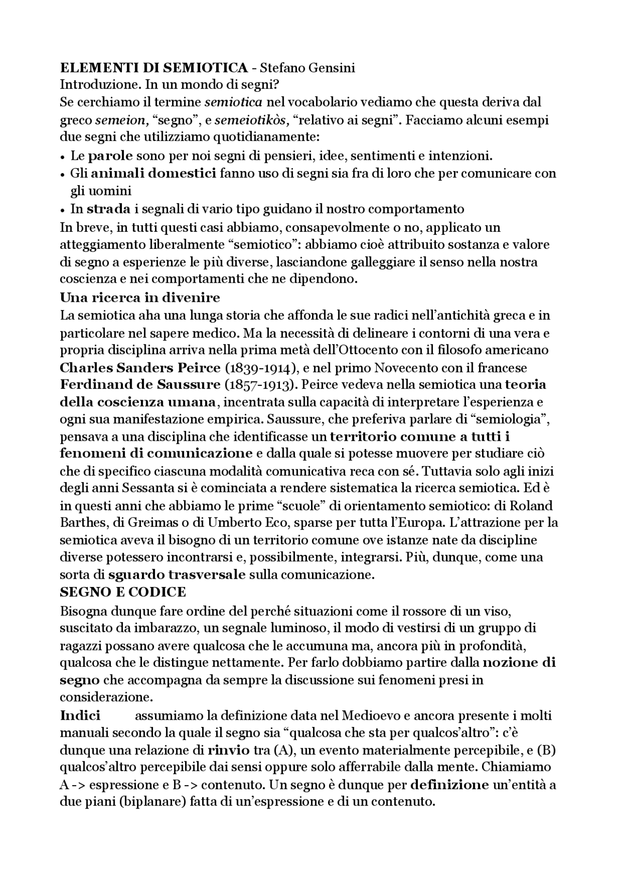 Riassunti Di Elementi Di Semiotica Docsity