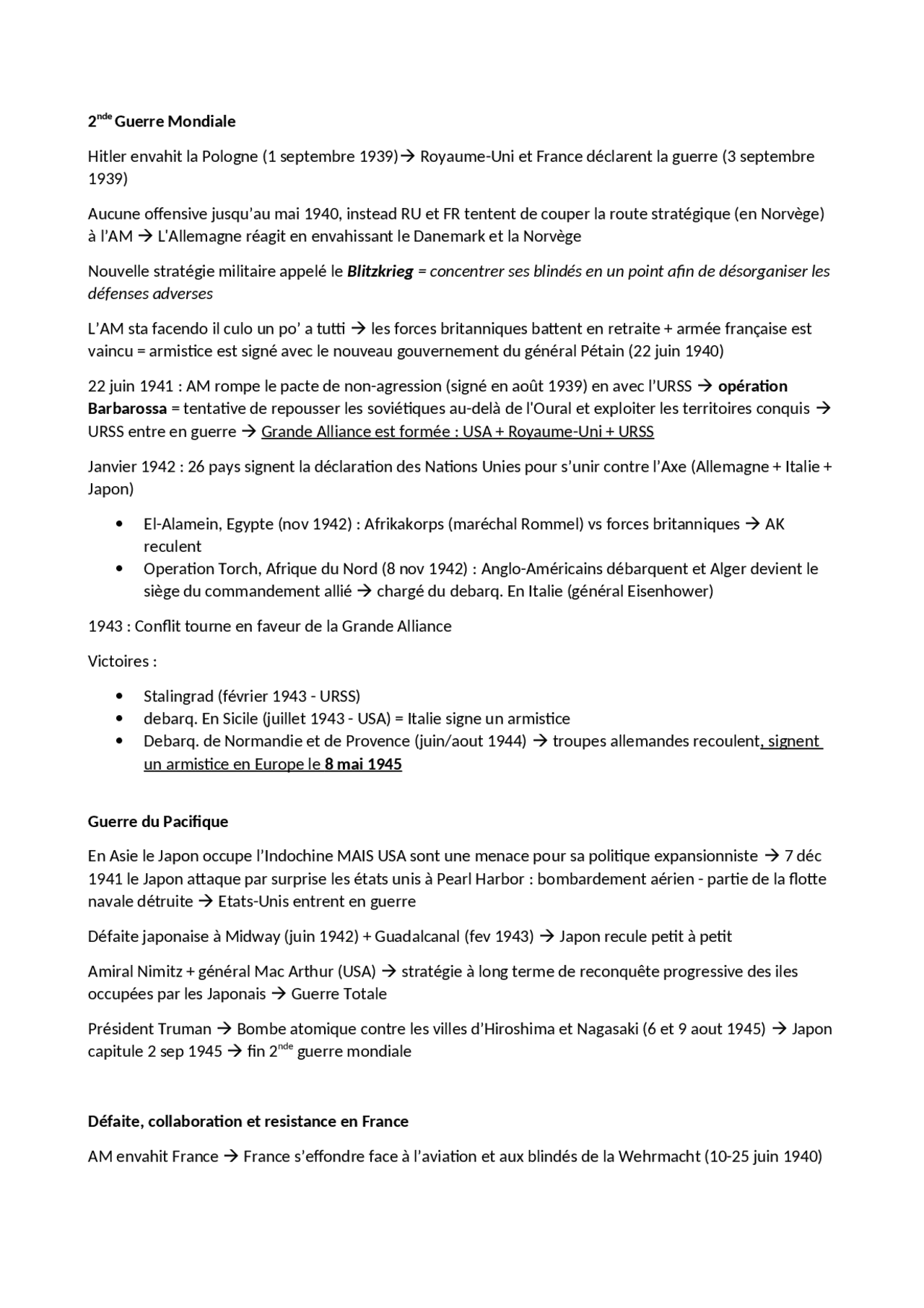 Histoire Riassunto Programma 5 Superiore Docsity