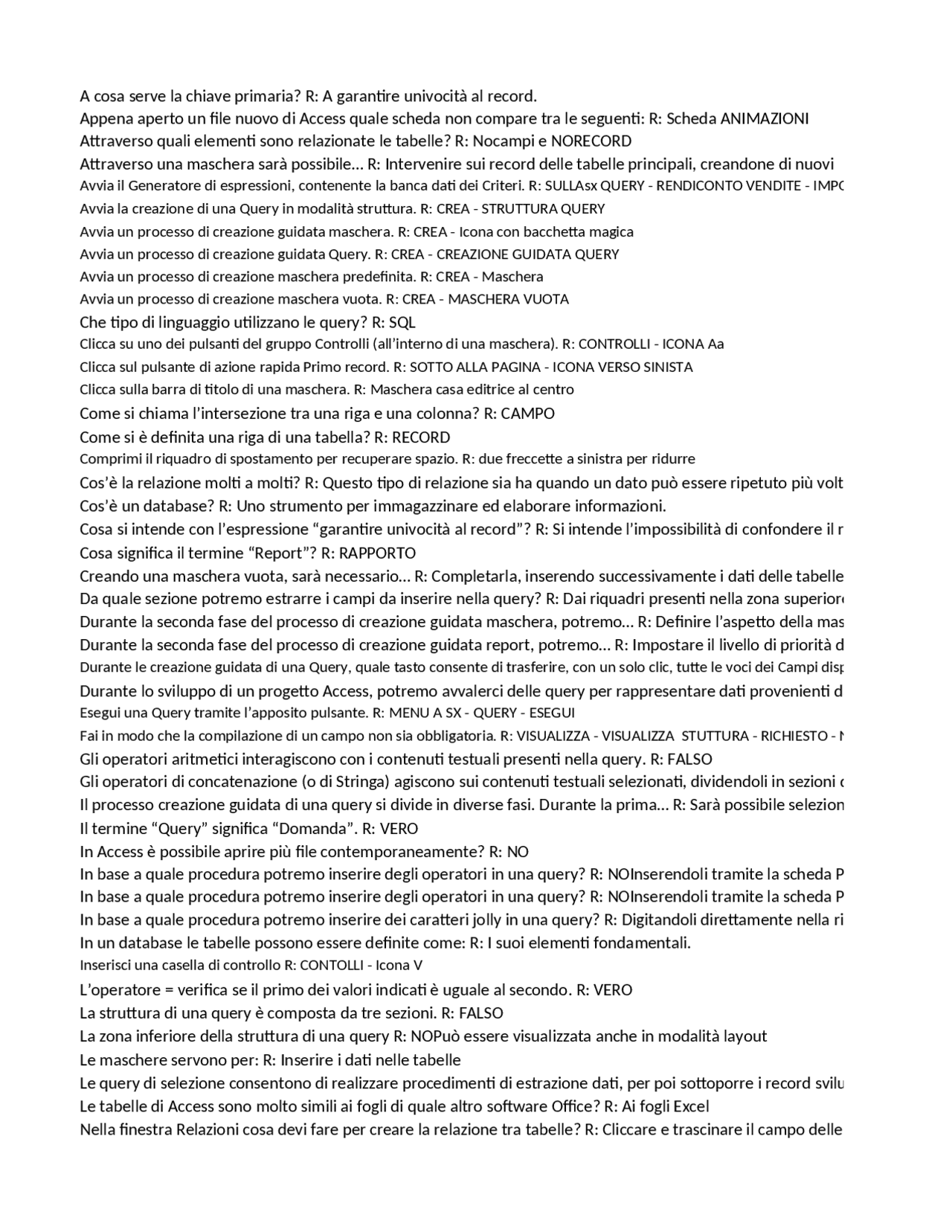 Eipass Progressive Microsoft Access Prove Desame Di Elementi Di