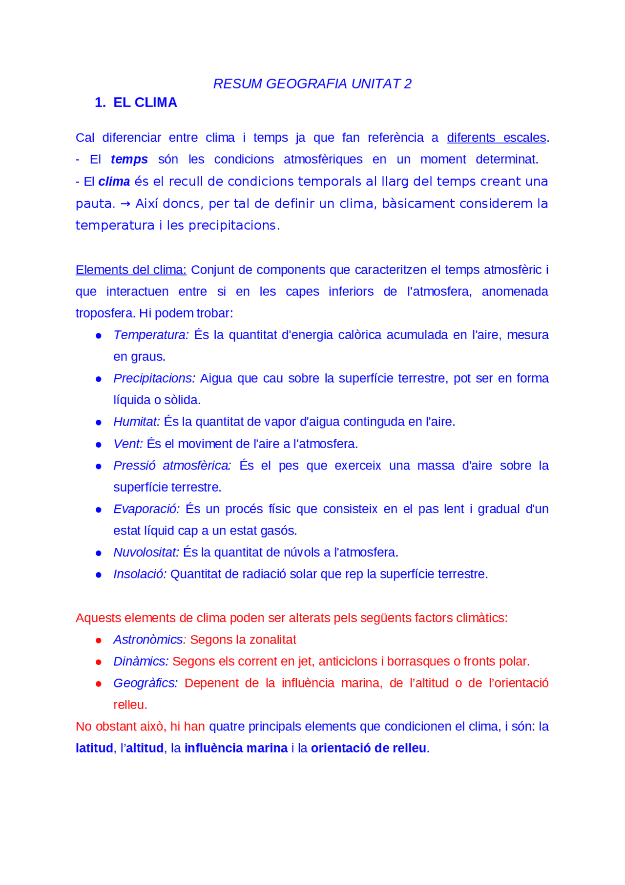 Geografia Unidad 2 2n Batx Català Docsity