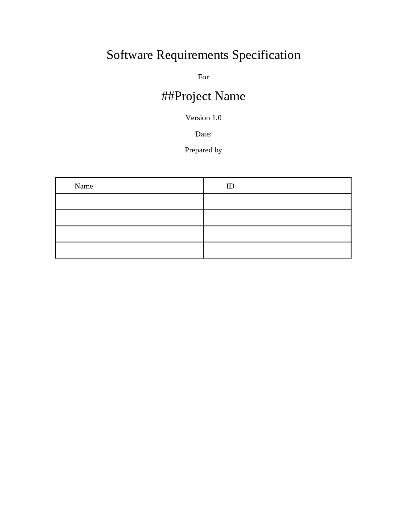 An example of an SRS - Docsity