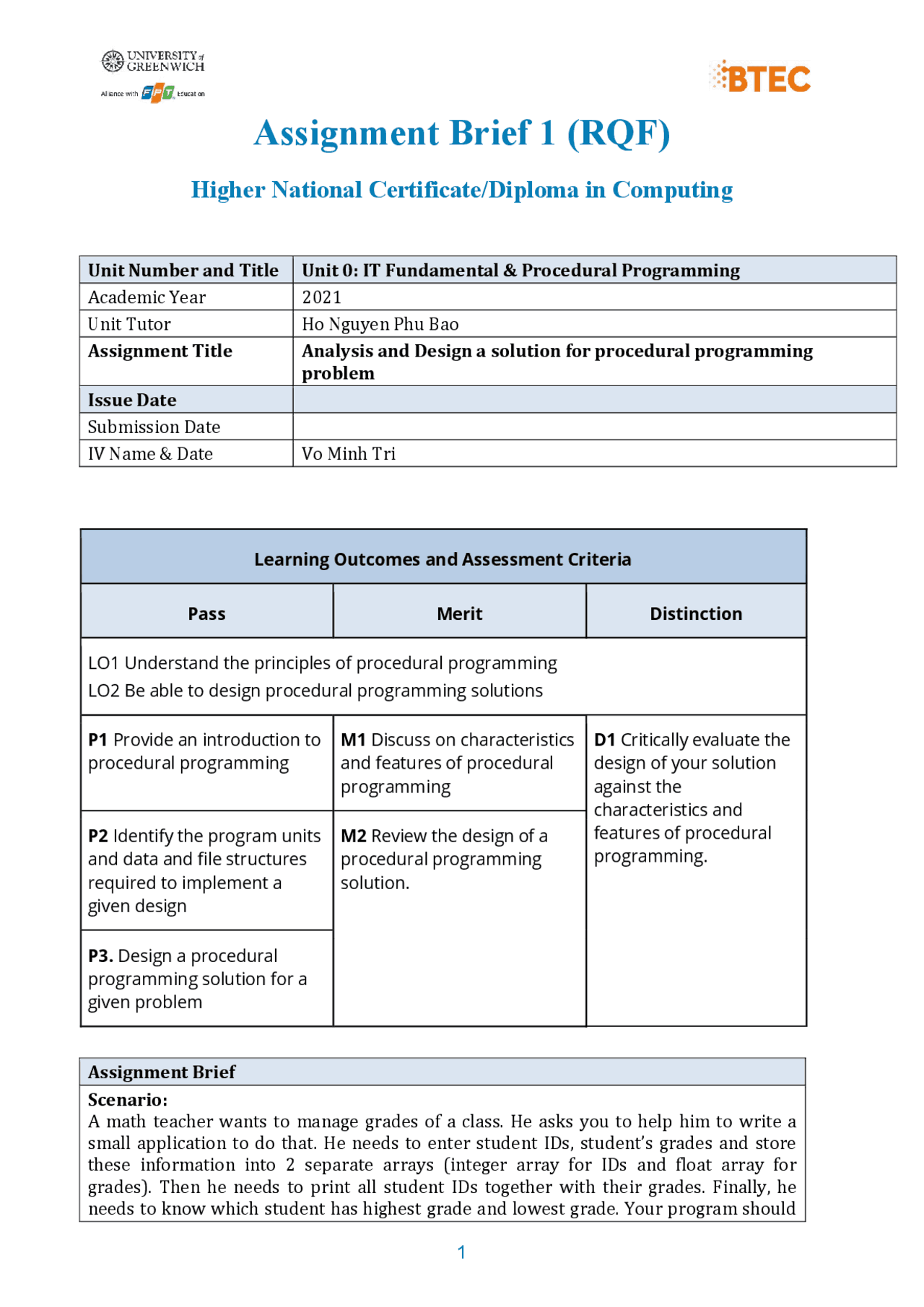 Assignment 1 Brief Prog102 Docsity
