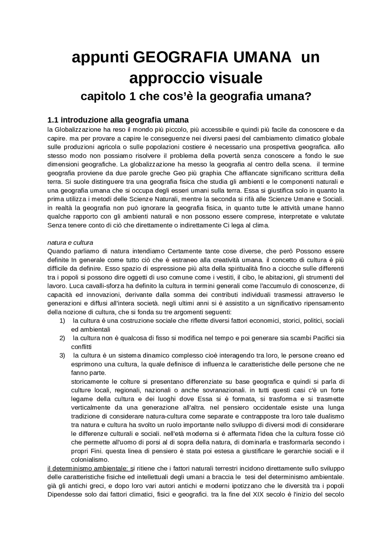 Riassunto Geografia Umana Un Approccio Visuale Docsity