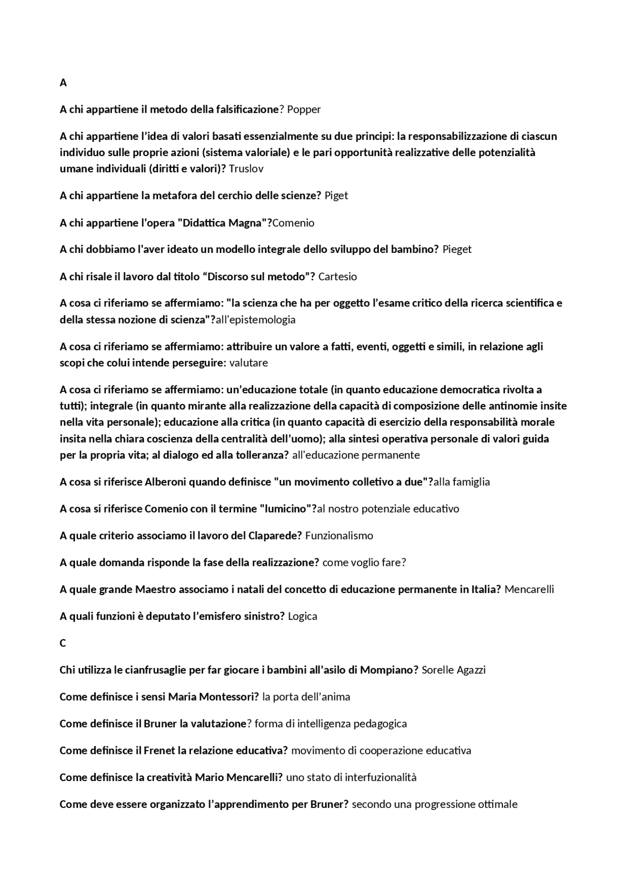 Pedagogia Generale E Sociale Docsity