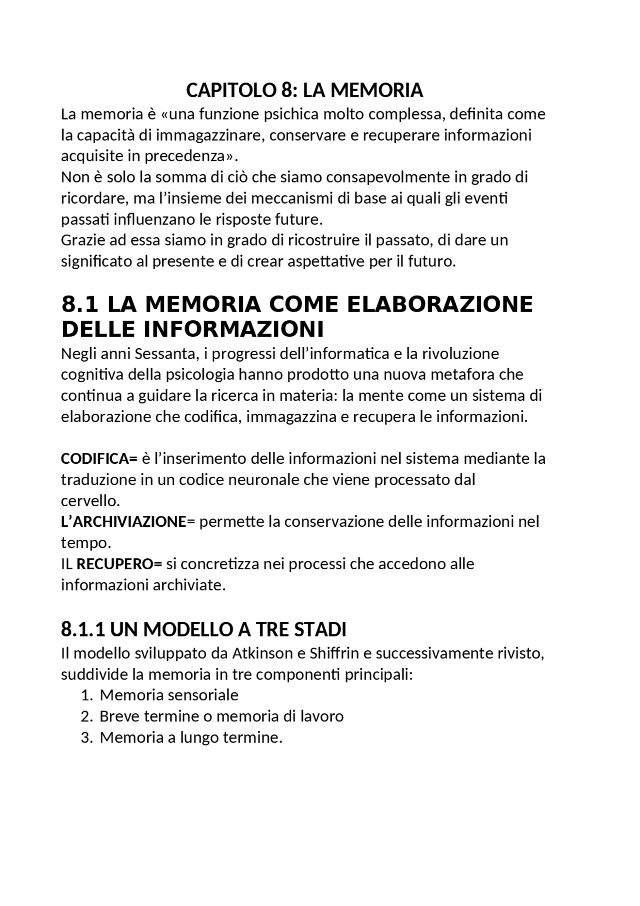 Riassunto 789 Psicologia Generale Docsity