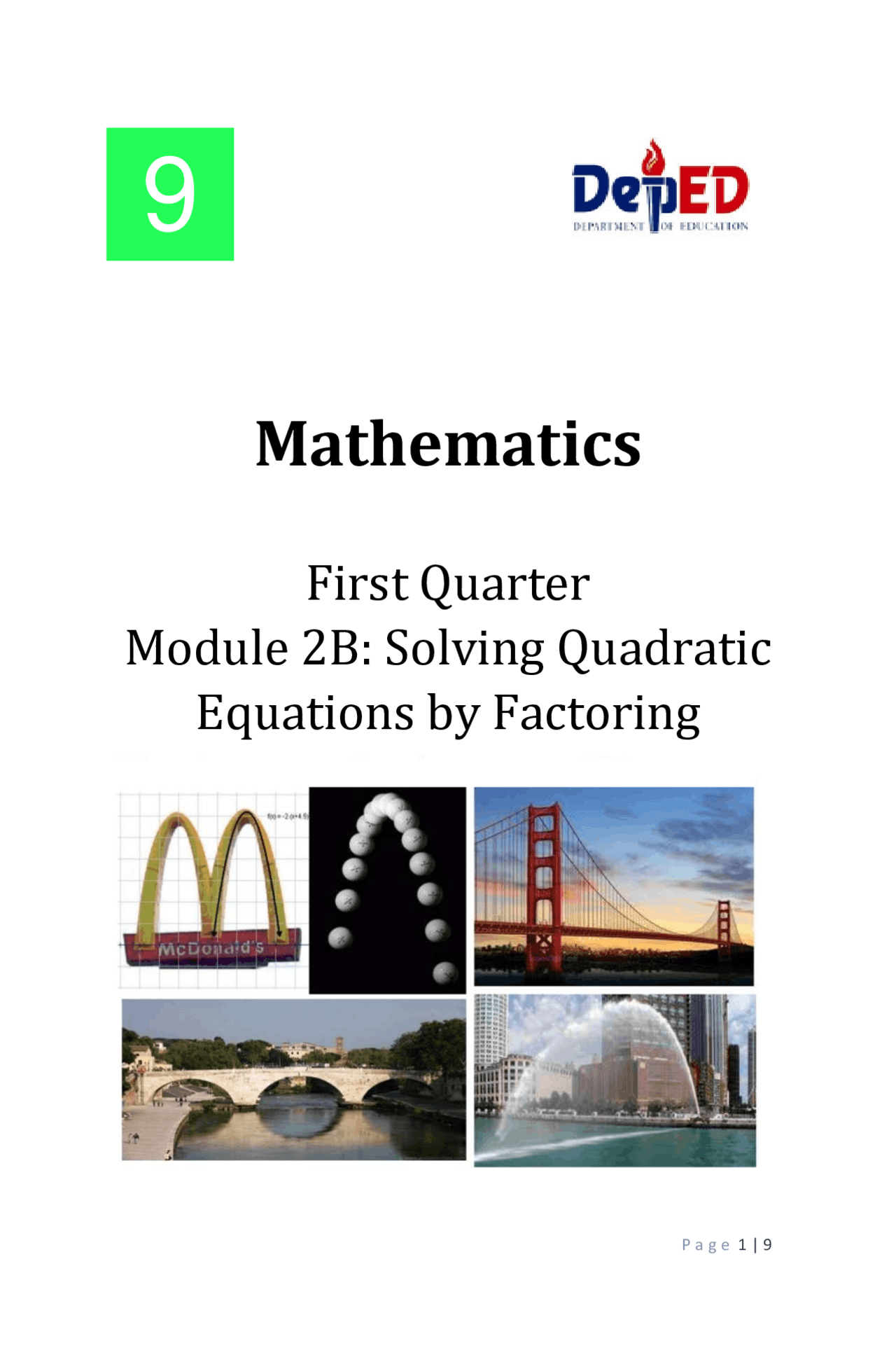 Mathematics first quarter Module 2b - Docsity