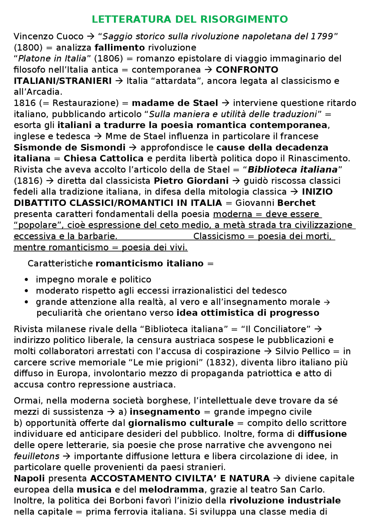 Leopardi e il Risorgimento - Docsity