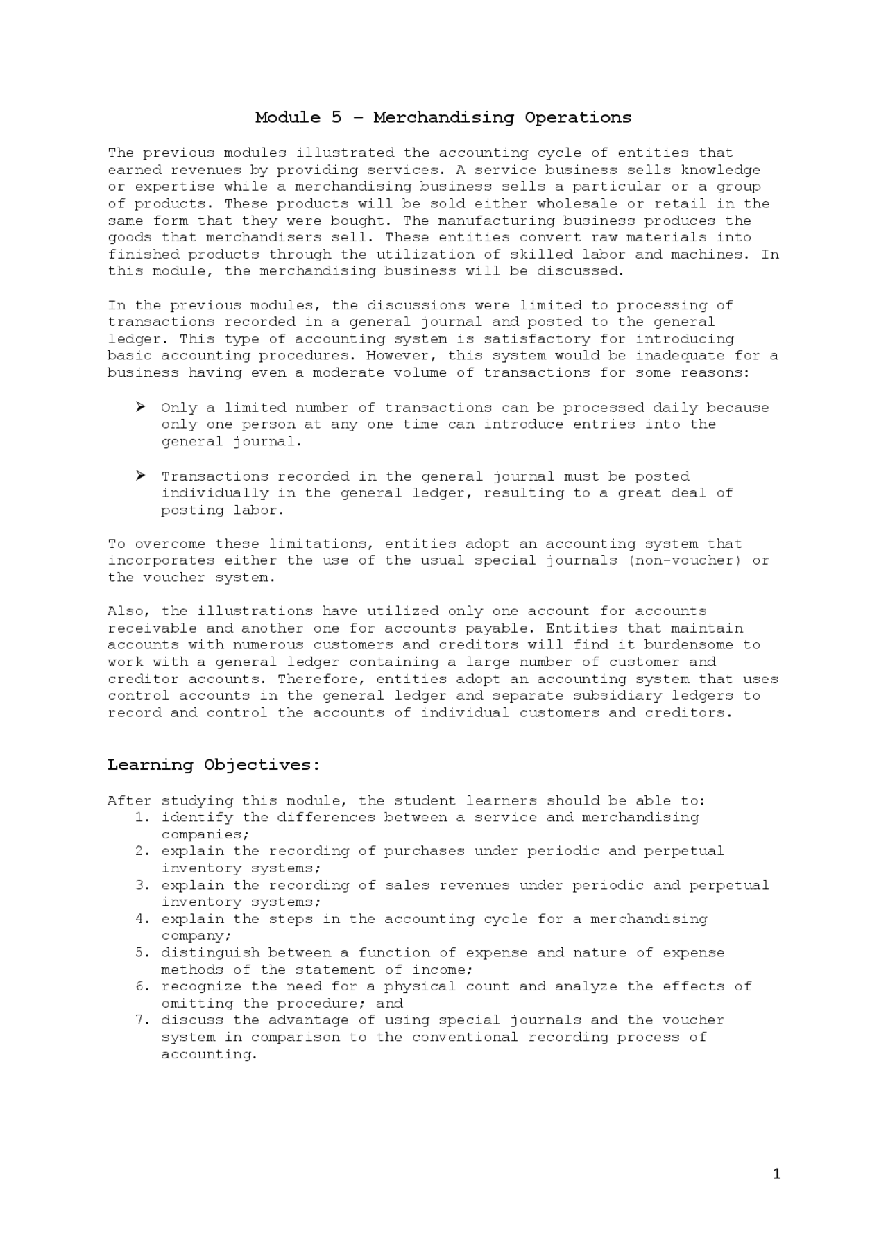 Merchandising Worksheet - Docsity