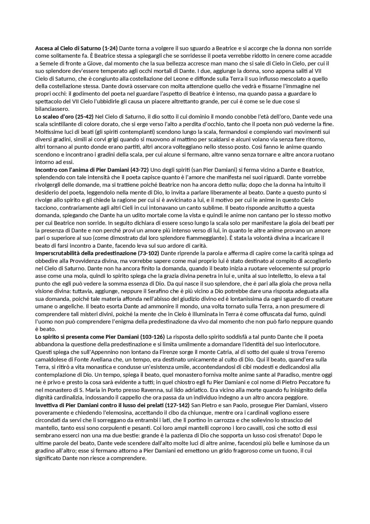 DIVINA COMMEDIA CANTO 21 PARADISO - Docsity