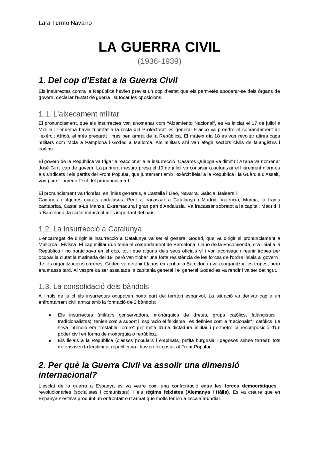 Guerra civil española - Docsity