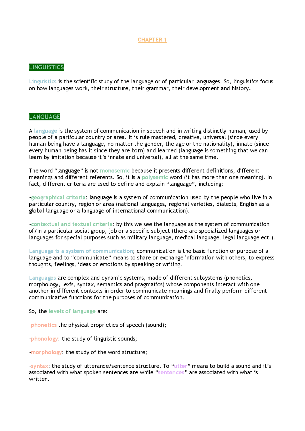 Lingua E Traduzione Inglese 1 M Z Docsity