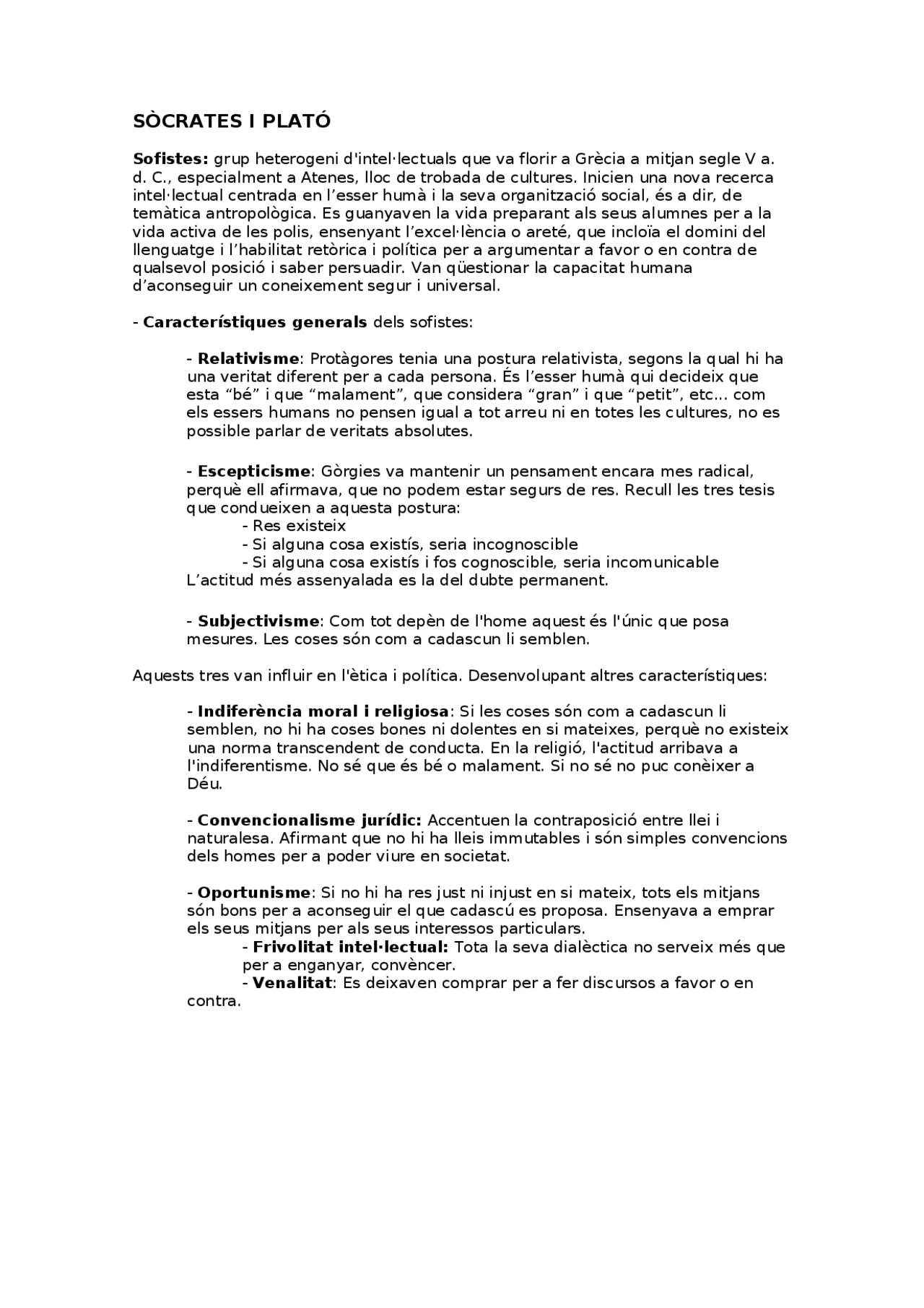Sòcrates I Plató Resum Docsity