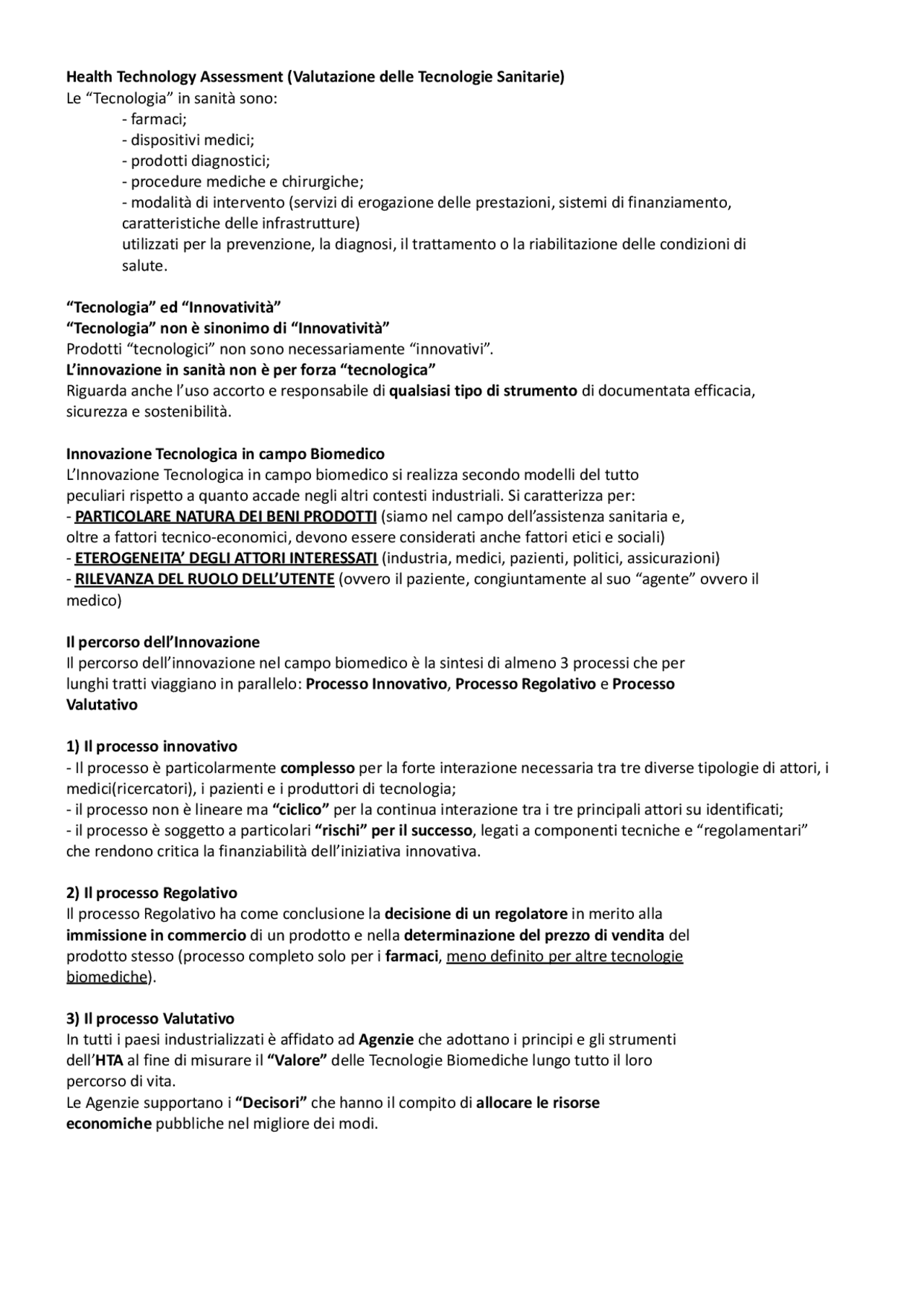 HEALTH TECHNOLOGY ASSESSMENT-20/21-LUIGI SPAZIANTE-SPES UNIPI - Docsity