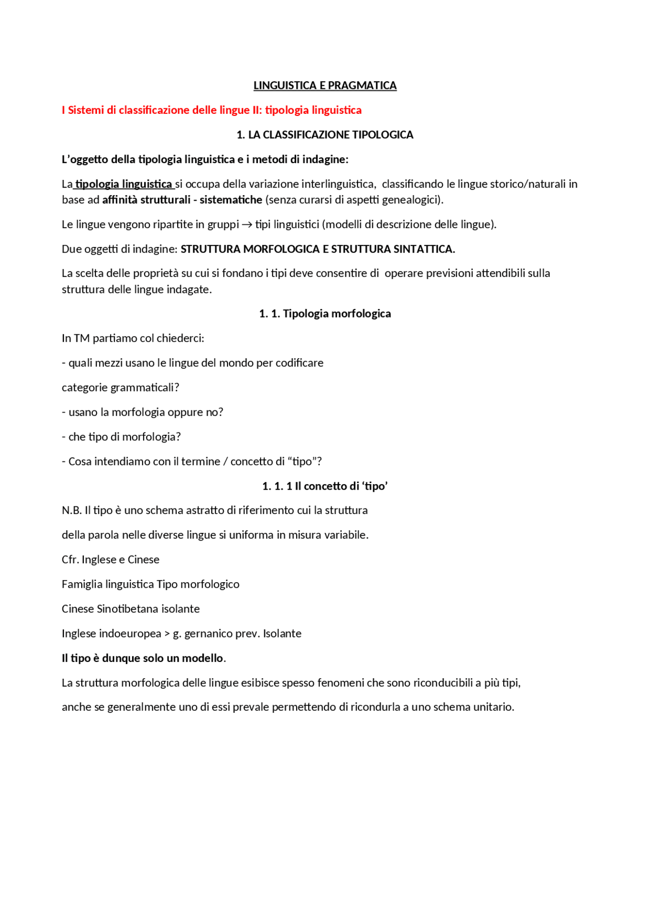 Classificazione Delle Lingue Docsity