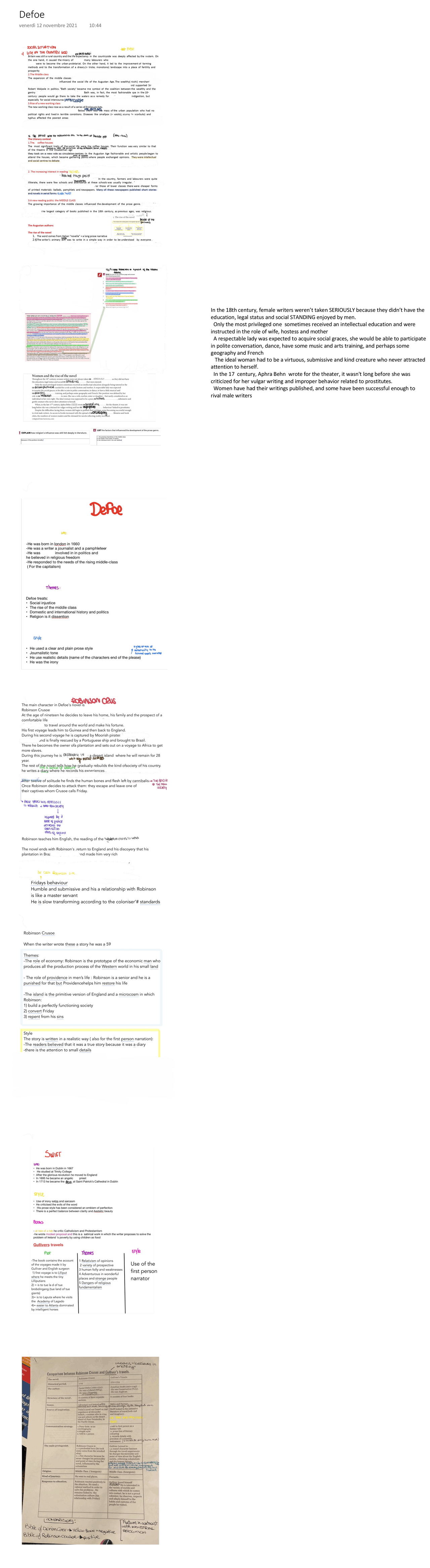 Daniel Defoe And Swift Docsity