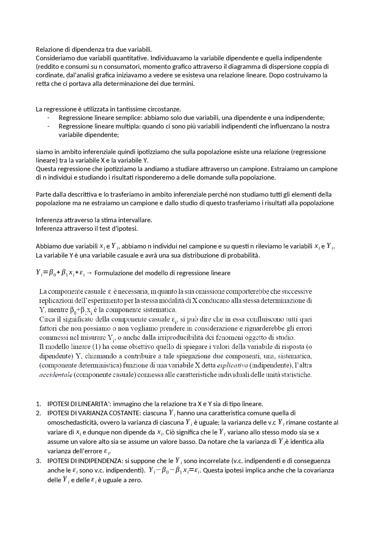 Modello Di Regressione Docsity