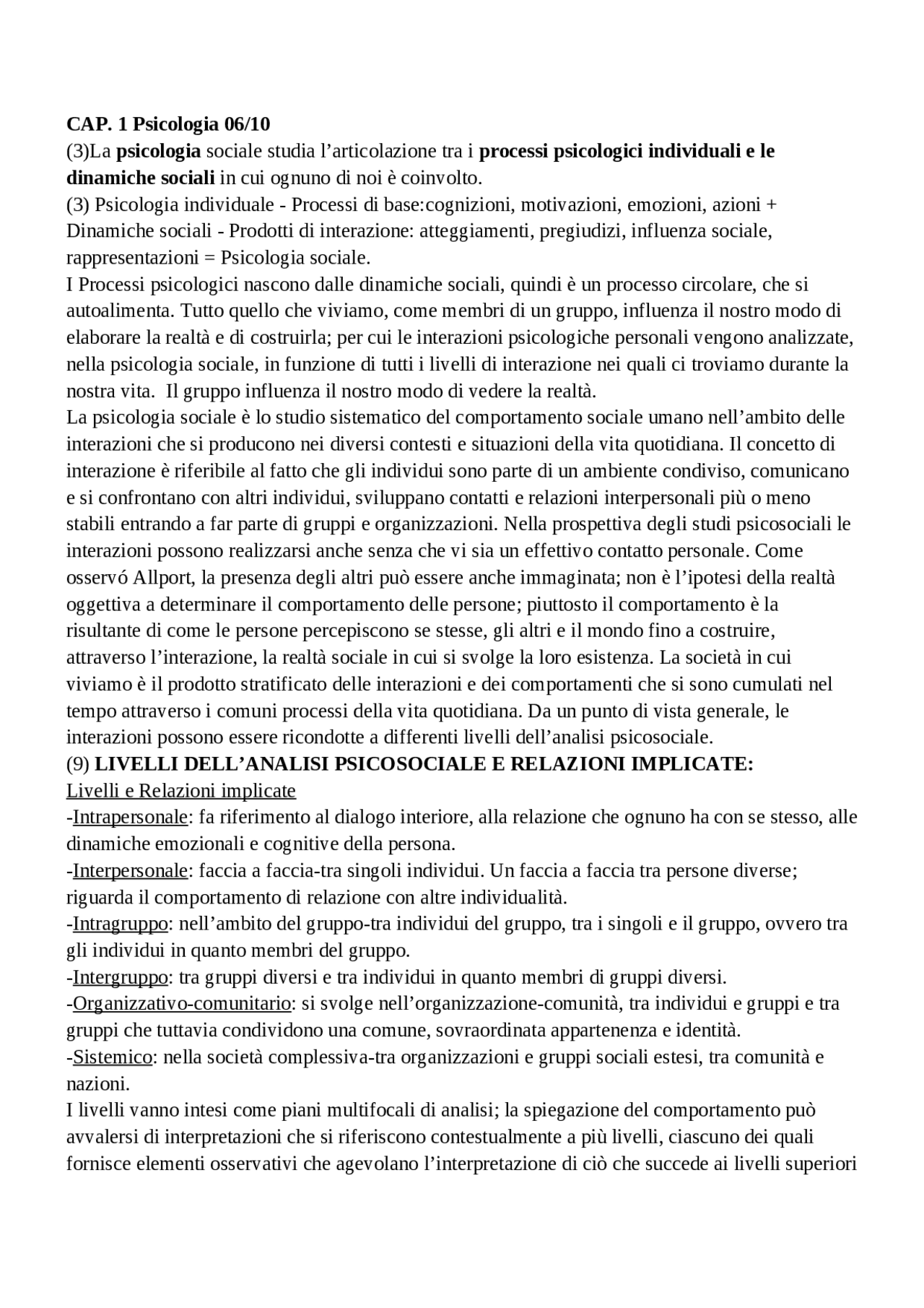 Appunti Psicologia Apprendimento E Memoria Unisob Docsity