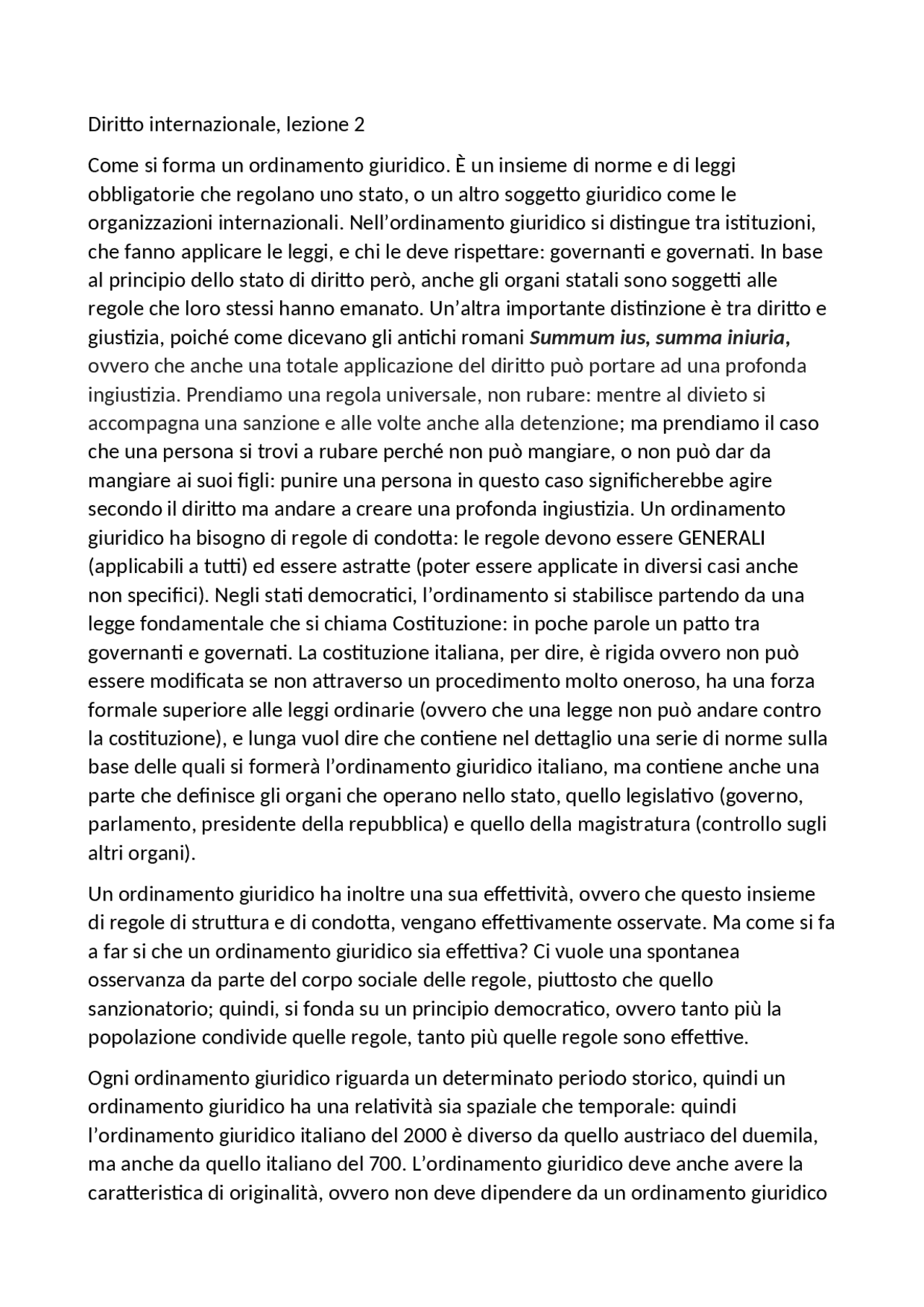 Sbobinature Delle Lezioni Di Diritto Internazionale Unich Docsity