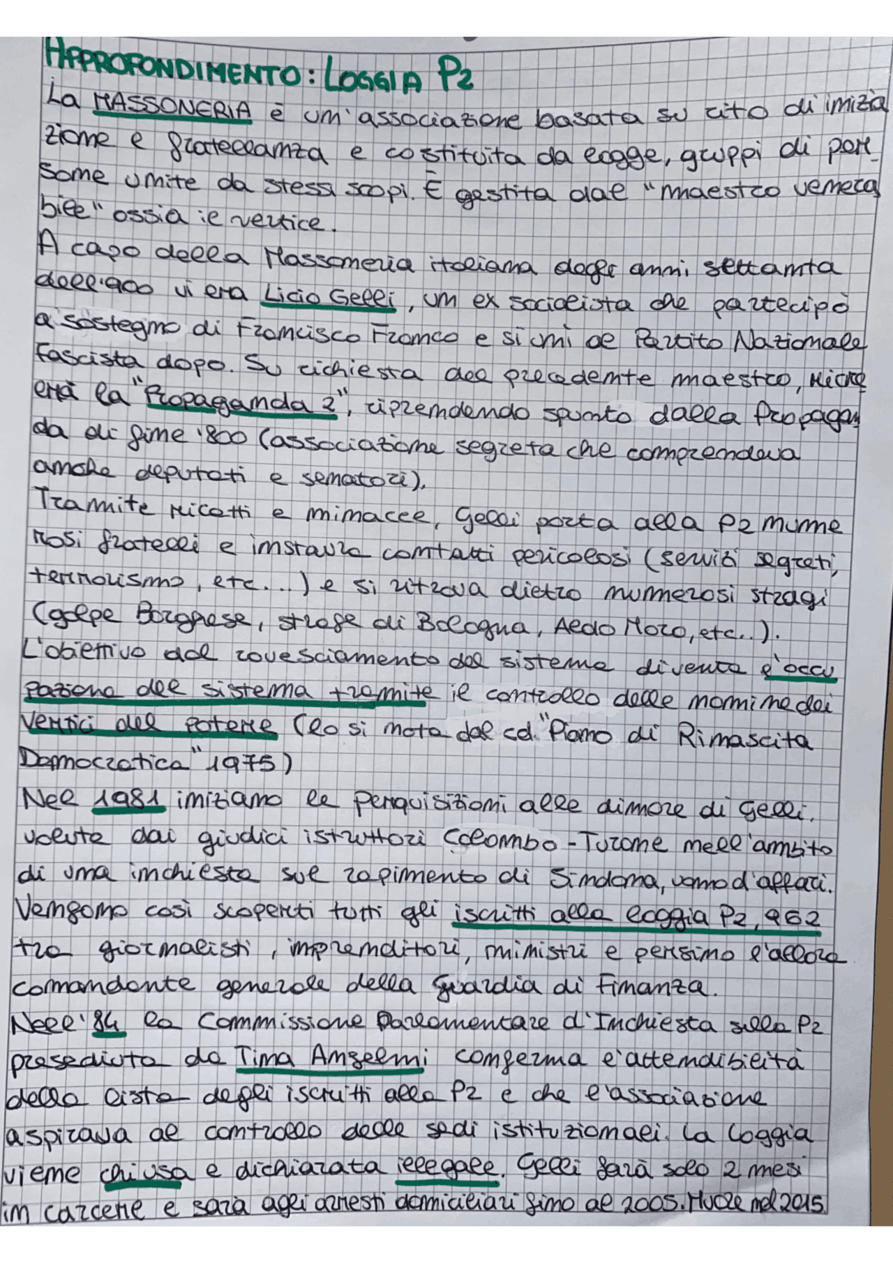 Appunti Massoneria Loggia P2 Docsity