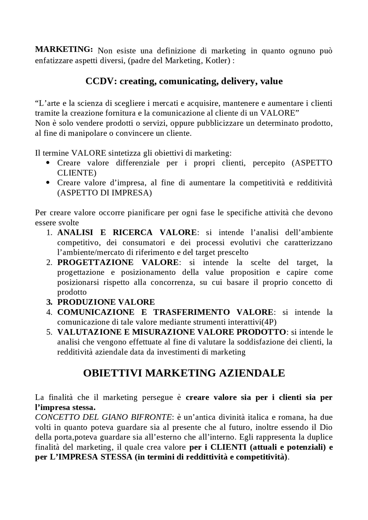 Appunti Marketing Prime Lezioni Docsity