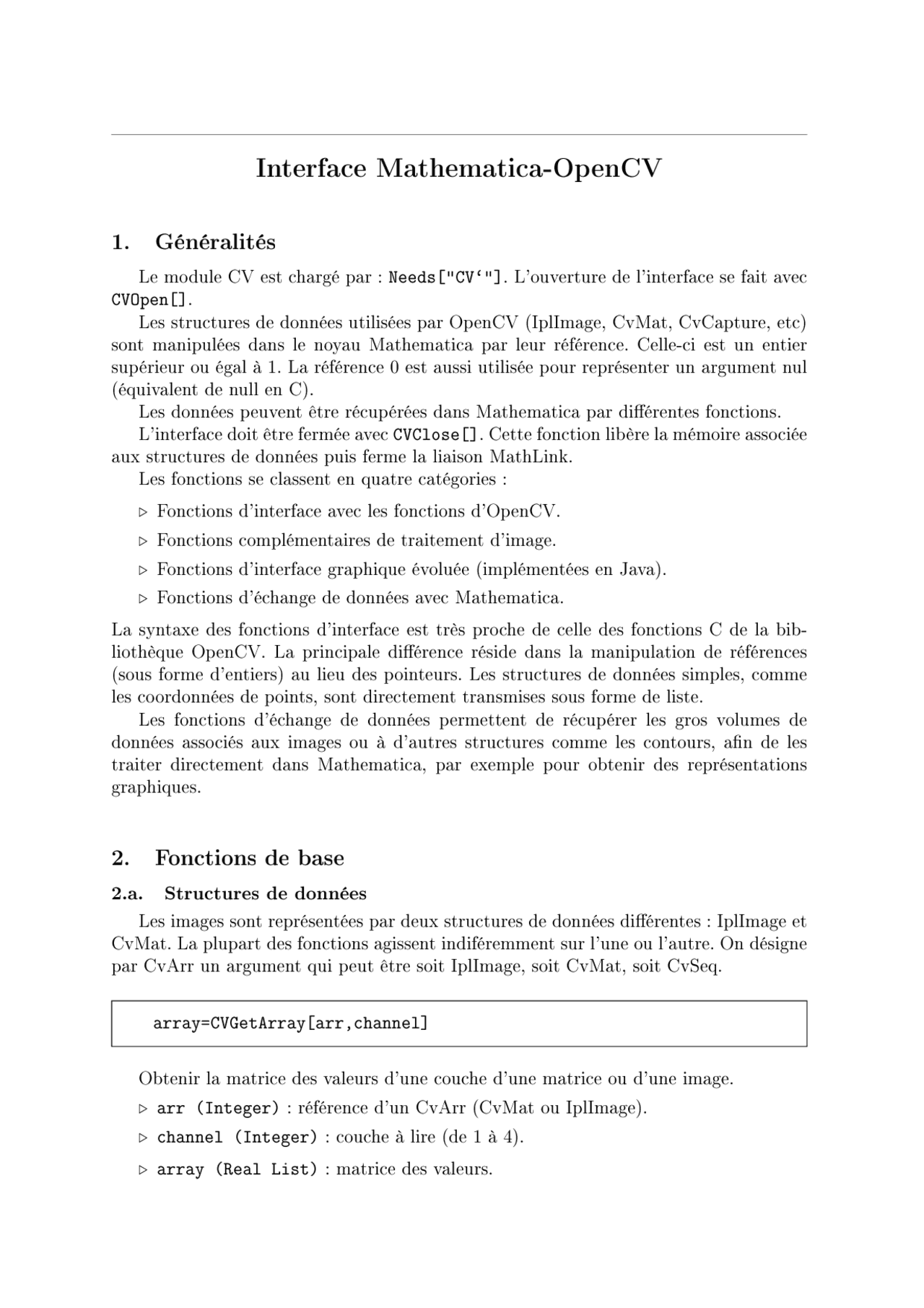 Interface Mathematica-OpenCV - Docsity