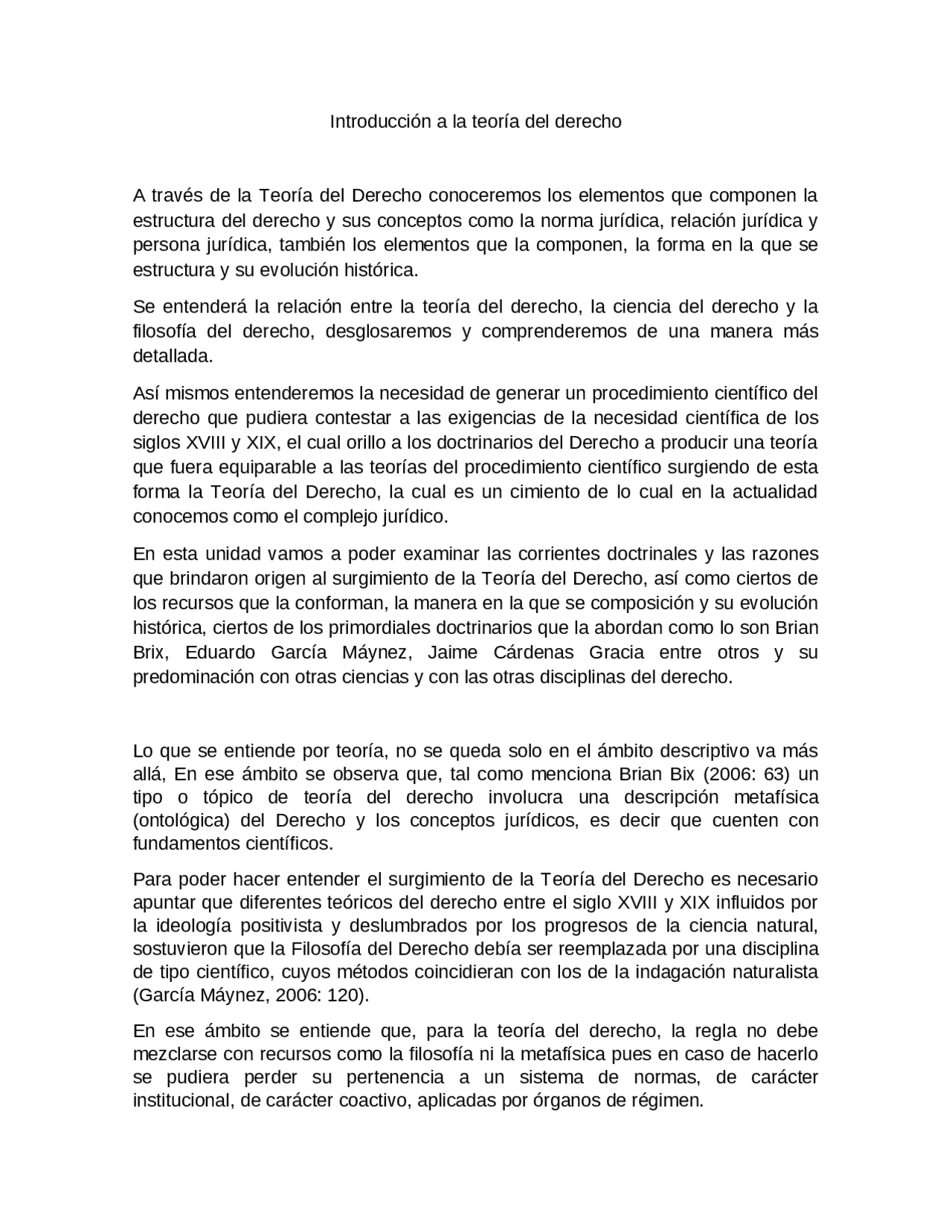 Introducción A La Teoría Del Derecho Resúmenes De Teoría Del Derecho