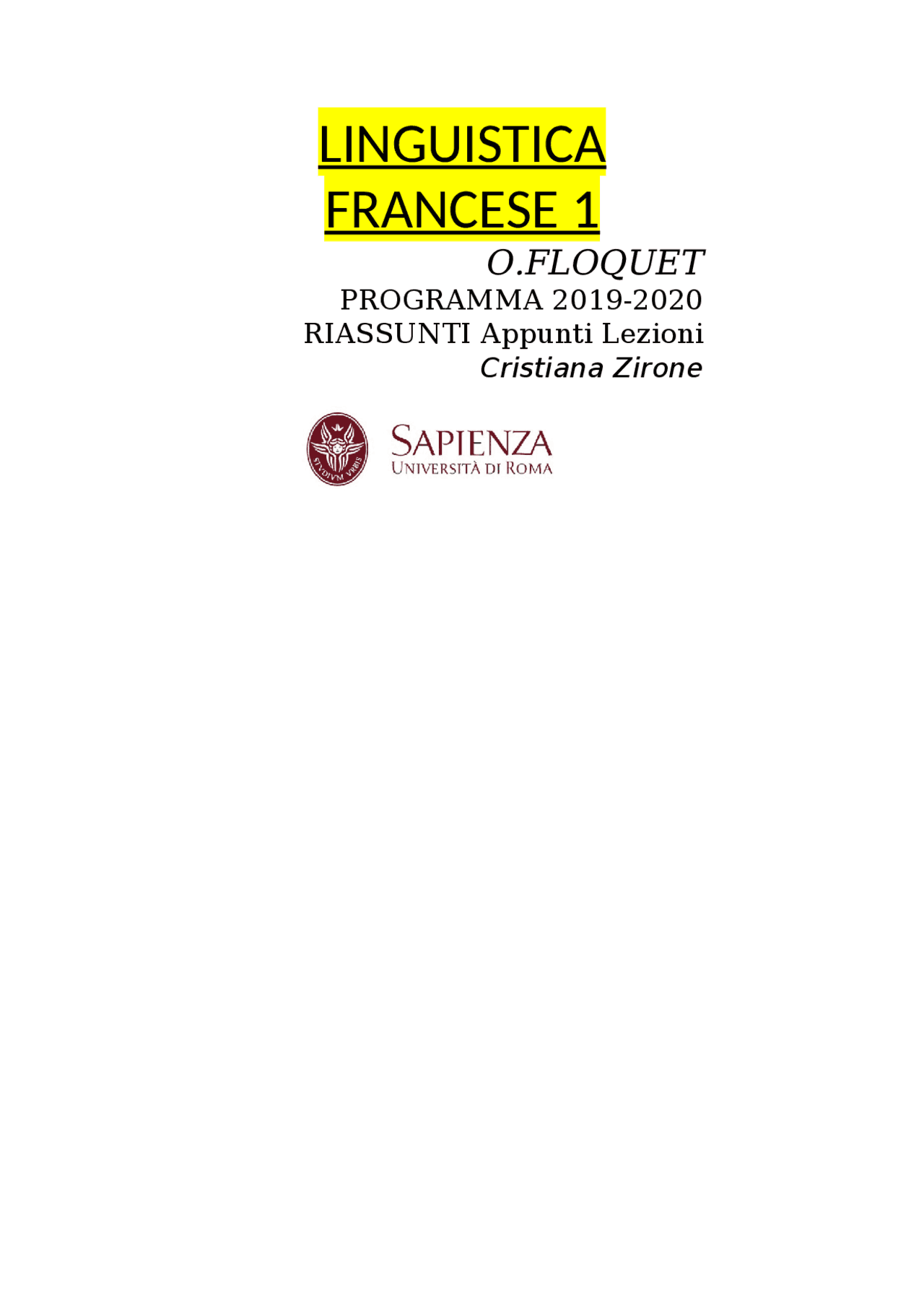 Linguistica Francese 1 Riassunti Appunti Di Linguistica Francese