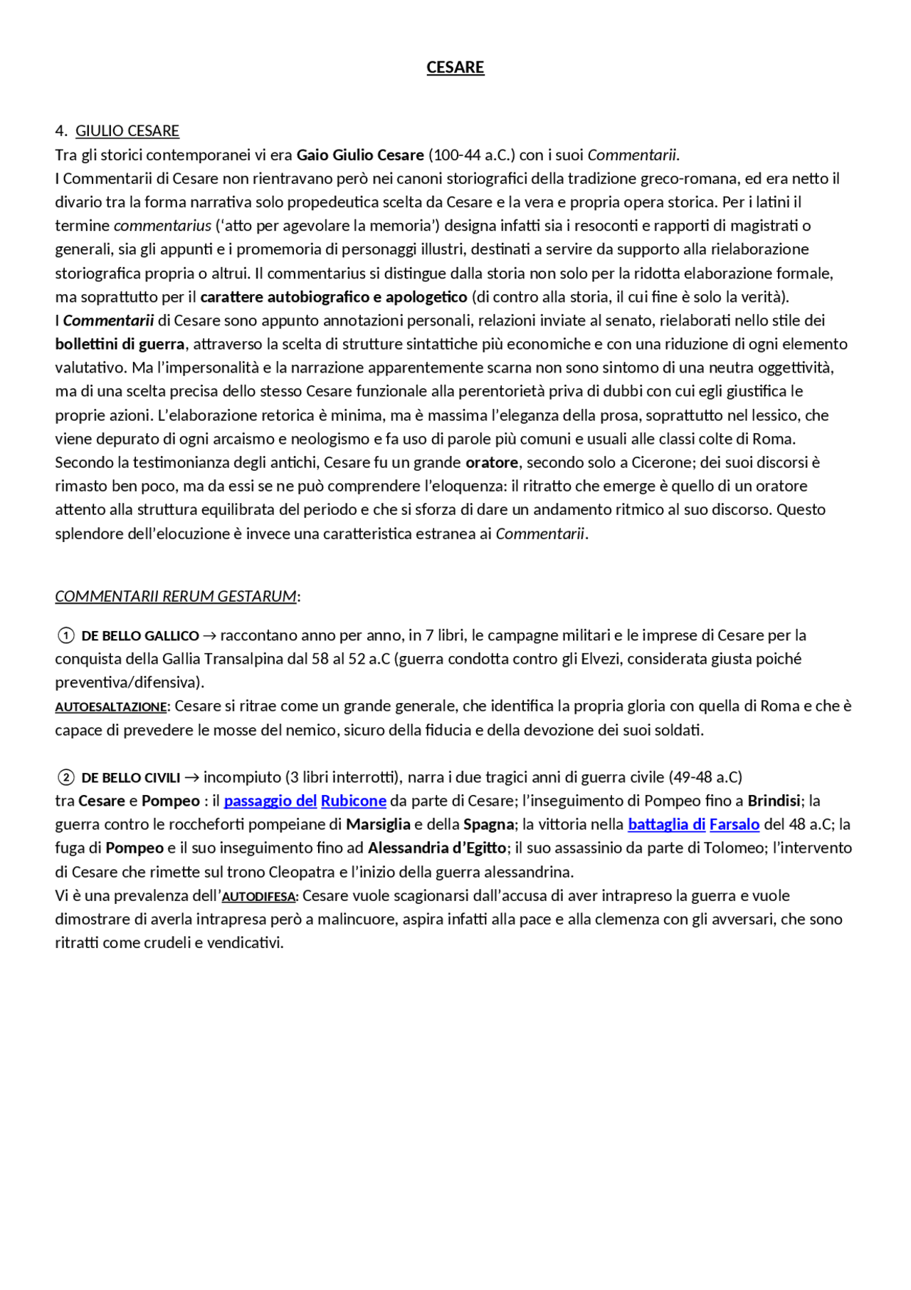 Appunti Su Cesare Latino Docsity