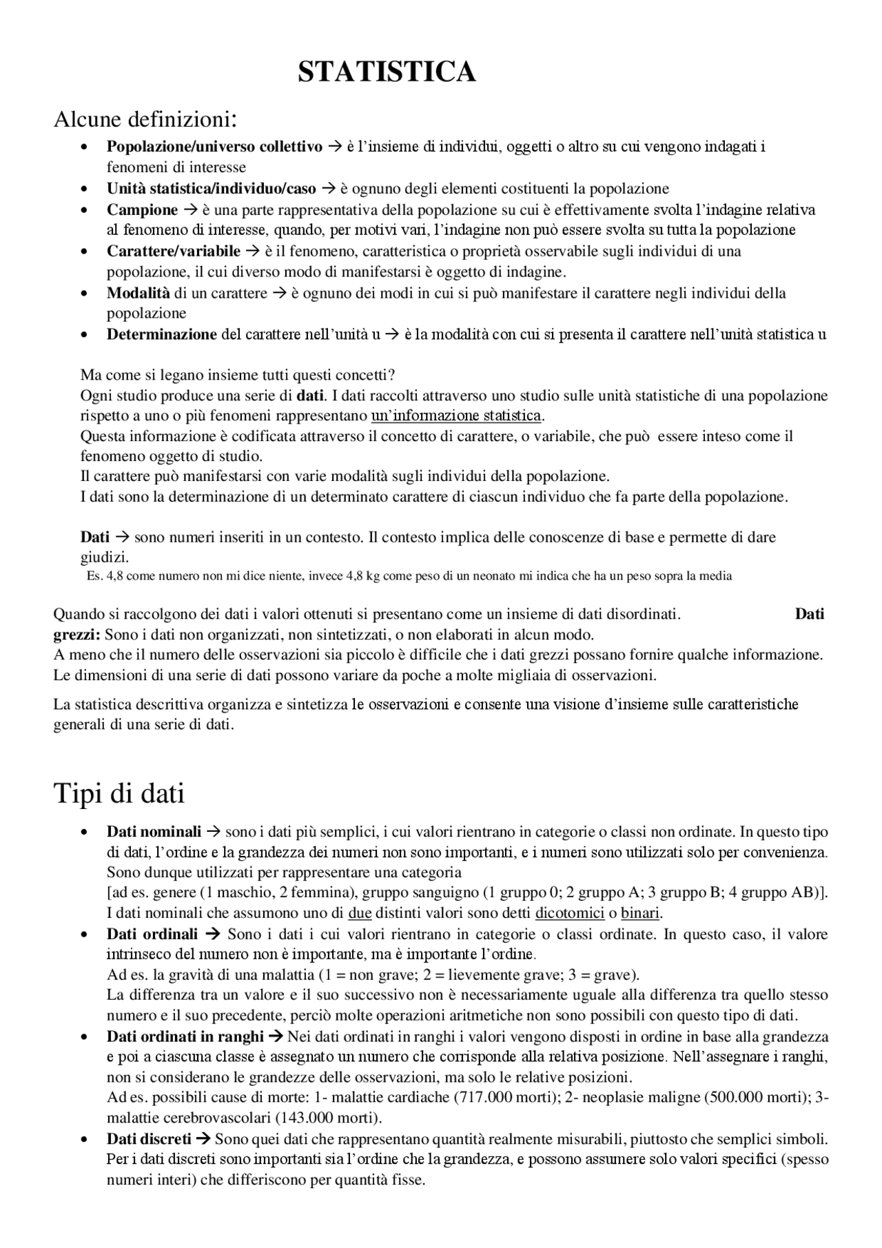 Appunti Di Statistica I 3 Cfu Lucenteforte Docsity