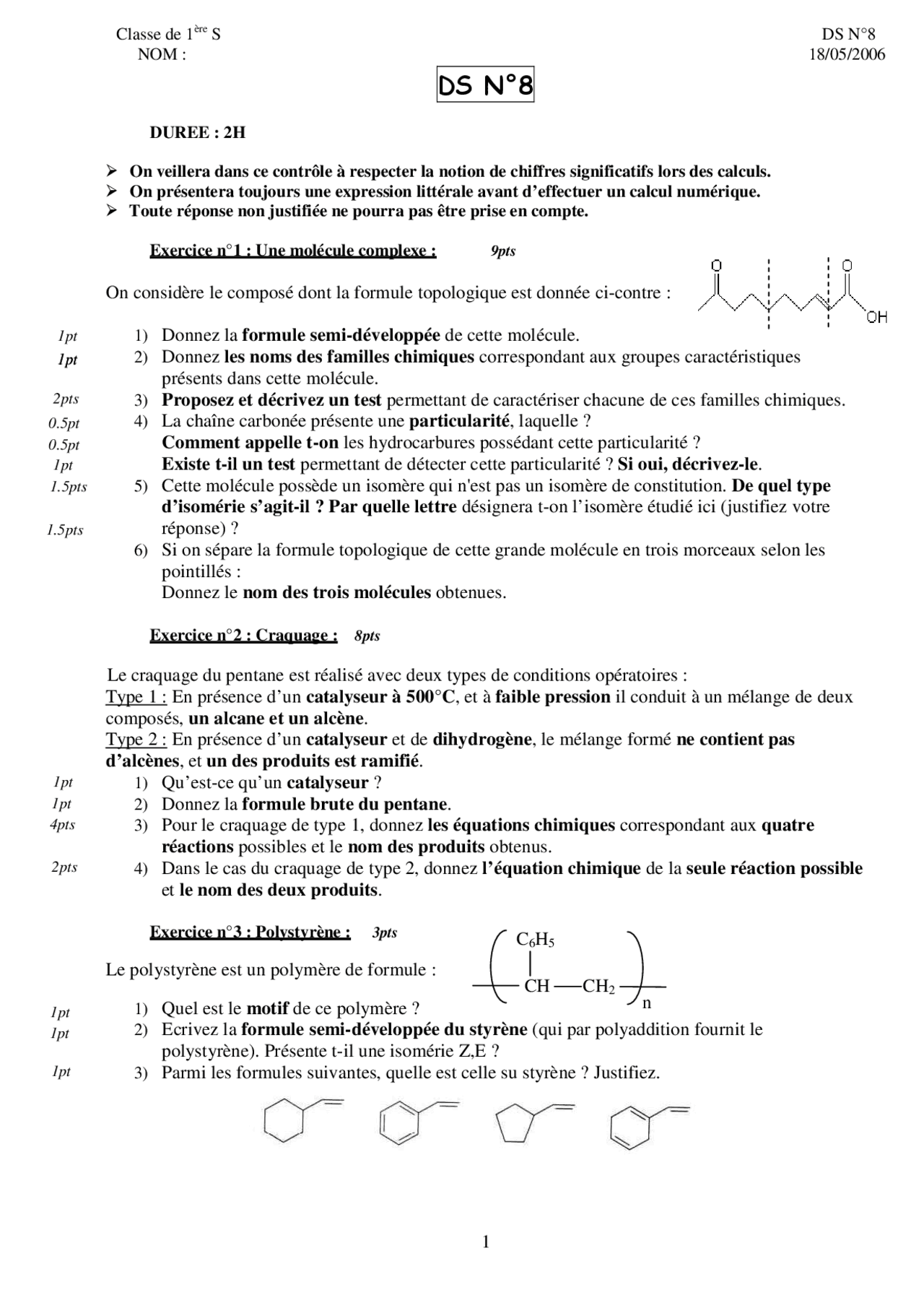 Ds N°8 Une Molécule Complexe Docsity