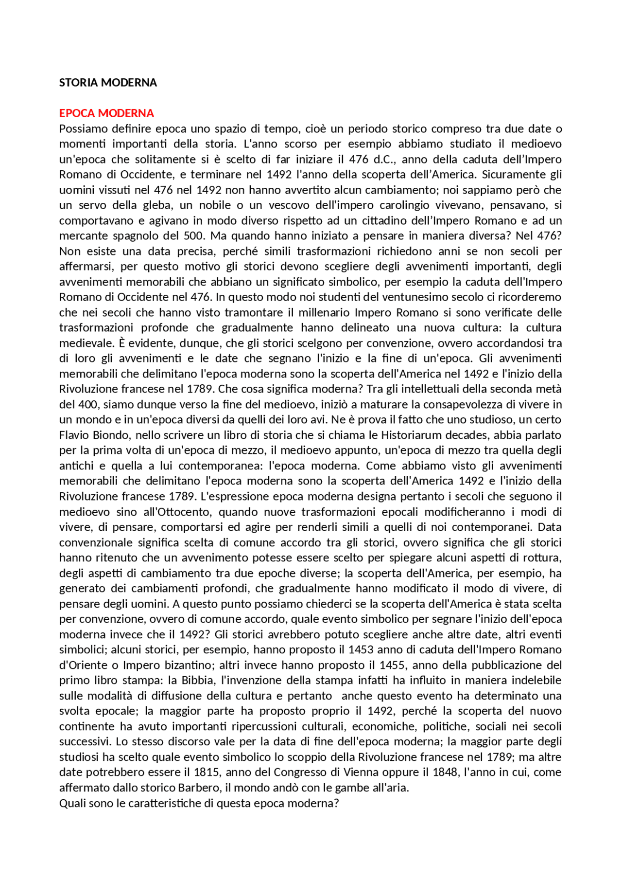 Appunti Di Storia Moderna Docsity