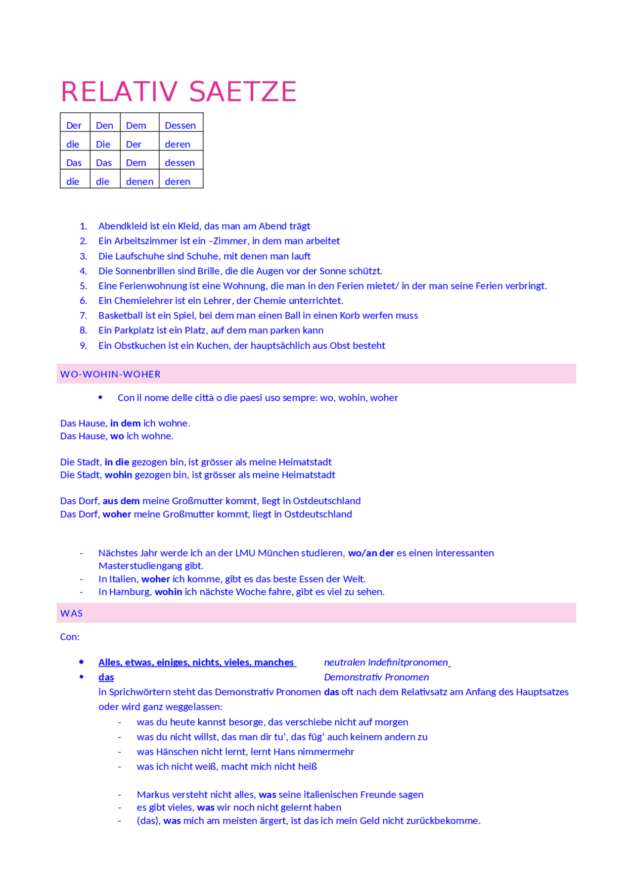 Appunti Di Grammatica Lingua Tedesca Iii Docsity