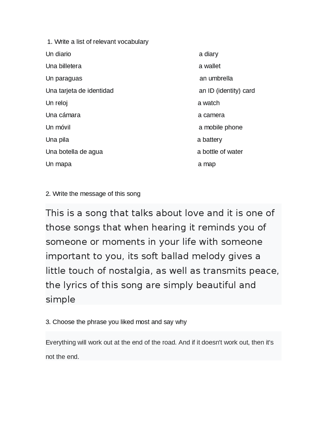 Write a list of relevant vocabulary Un diario | Guías, Proyectos ...