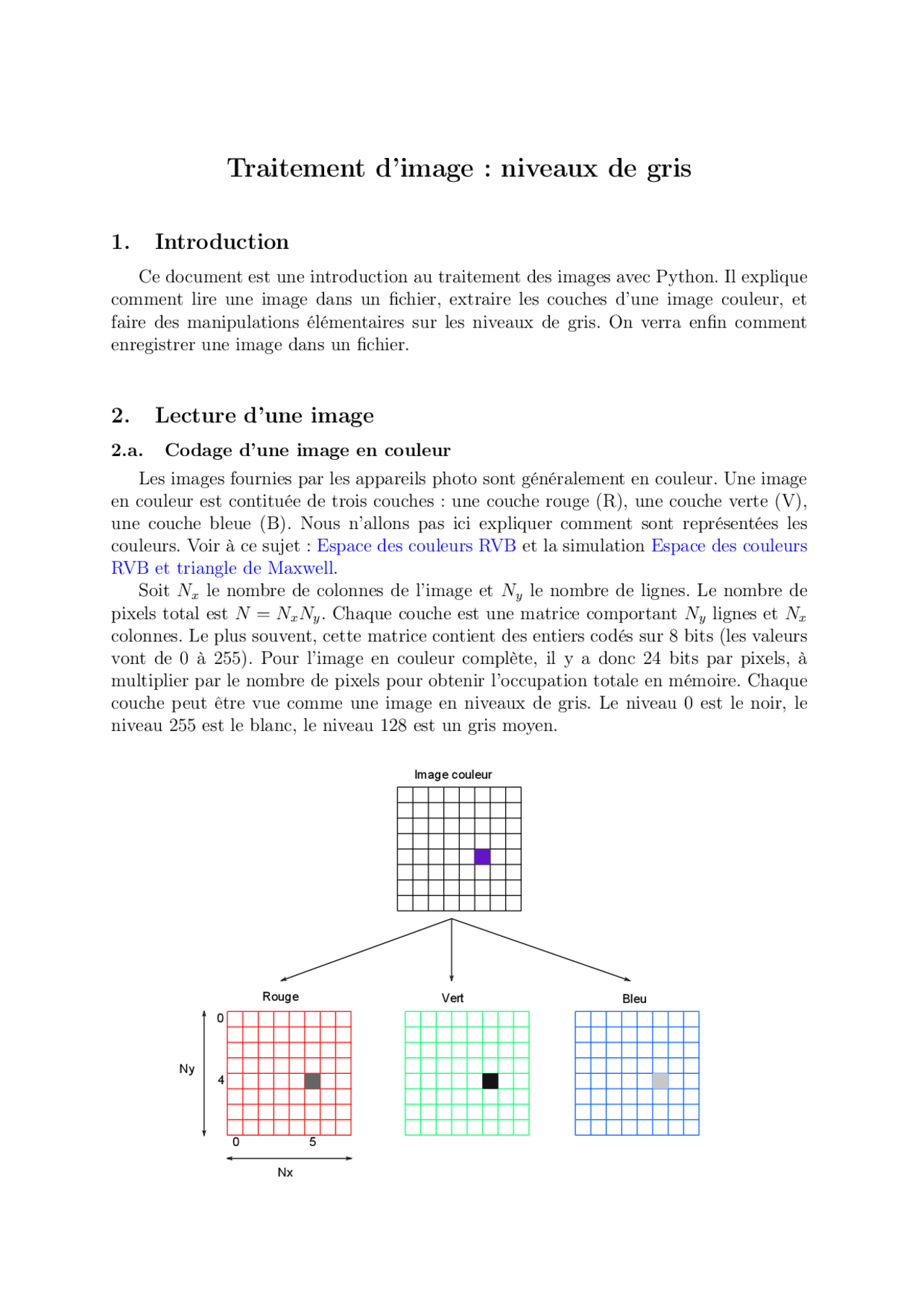 Traitement d'image: niveaux de gris - Docsity