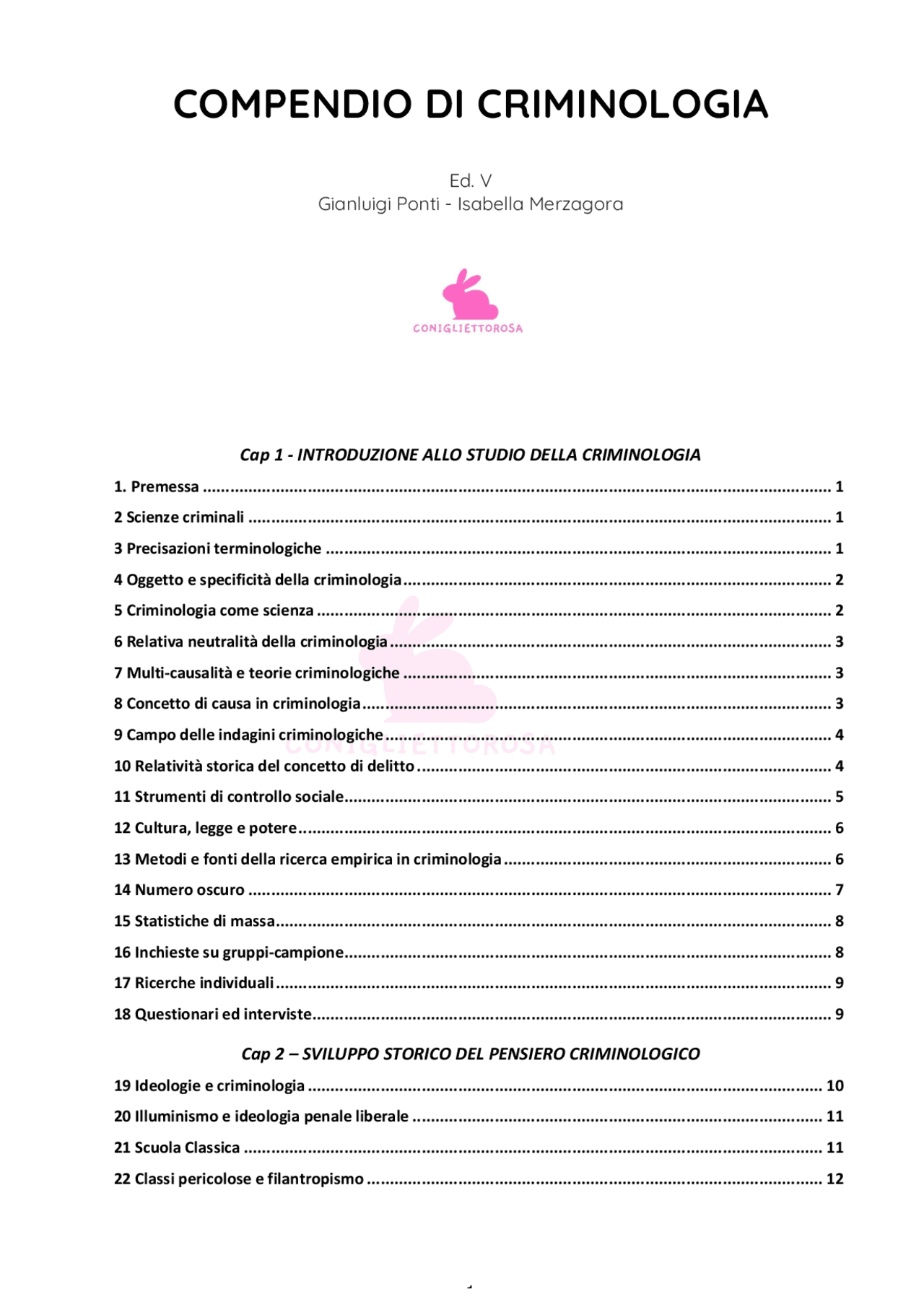 Compendio Di Criminologia Ponti Merzagora Betsos Docsity