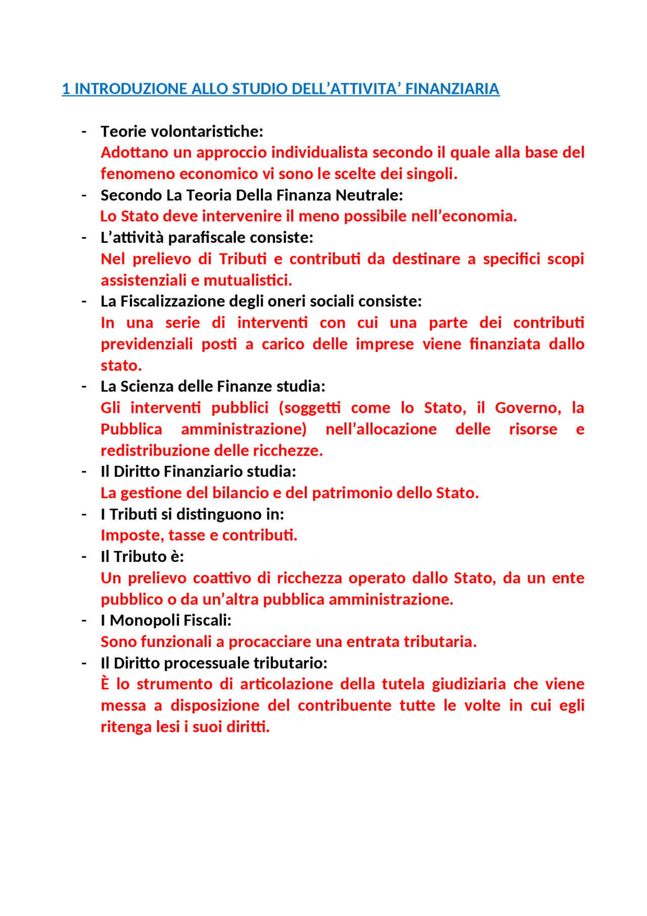 Domande e Risposte Esame Diritto Tributario - Docsity